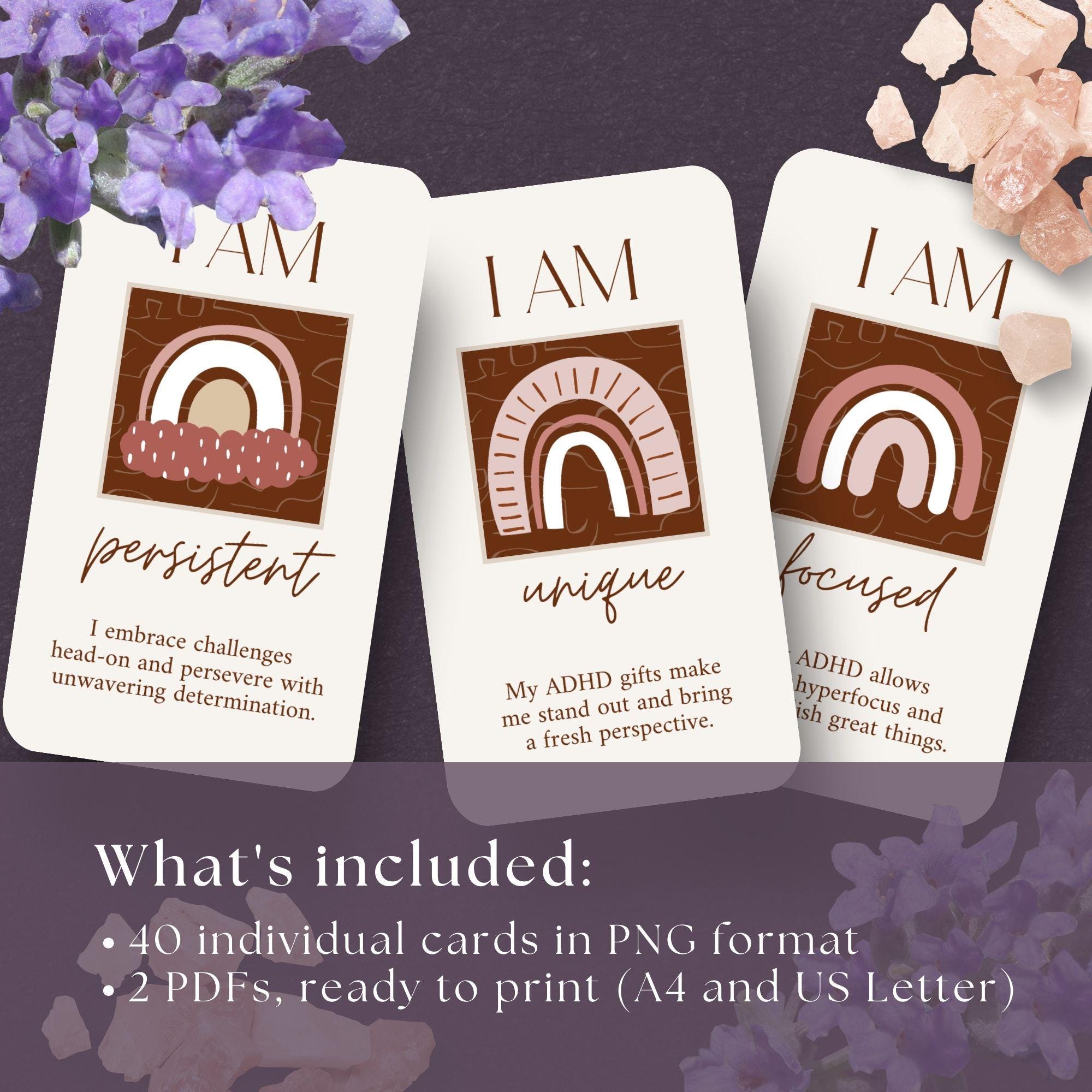 ADHD Affirmation Cards, INSTANT DOWNLOAD, I Am Affirmations for Adhd ...