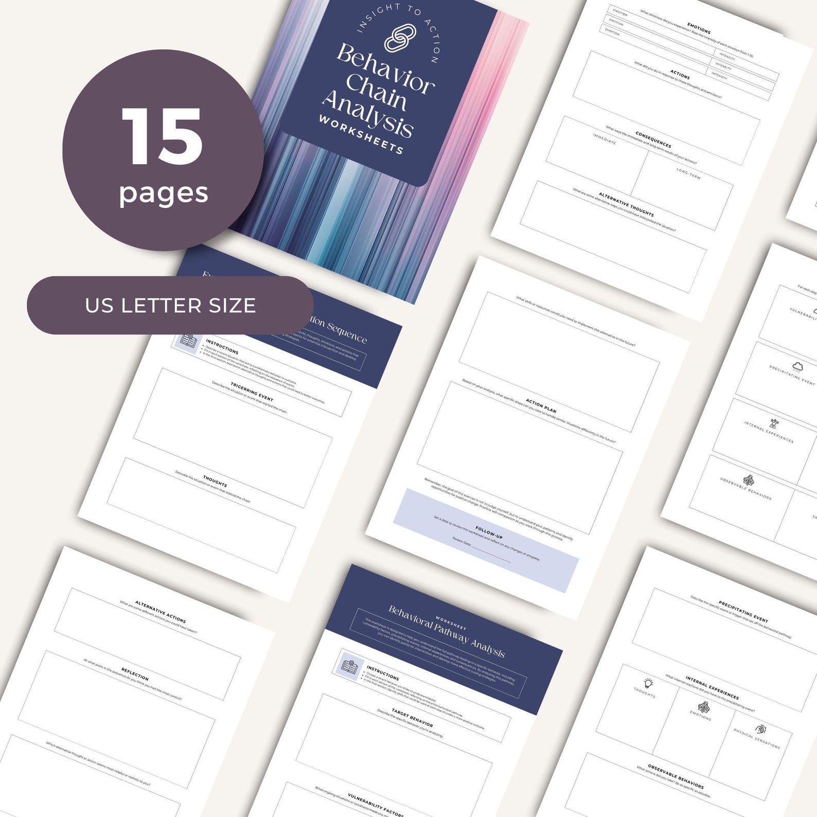Behavior Chain Analysis Worksheet, INSTANT DOWNLOAD, DBT Skills, Mental ...