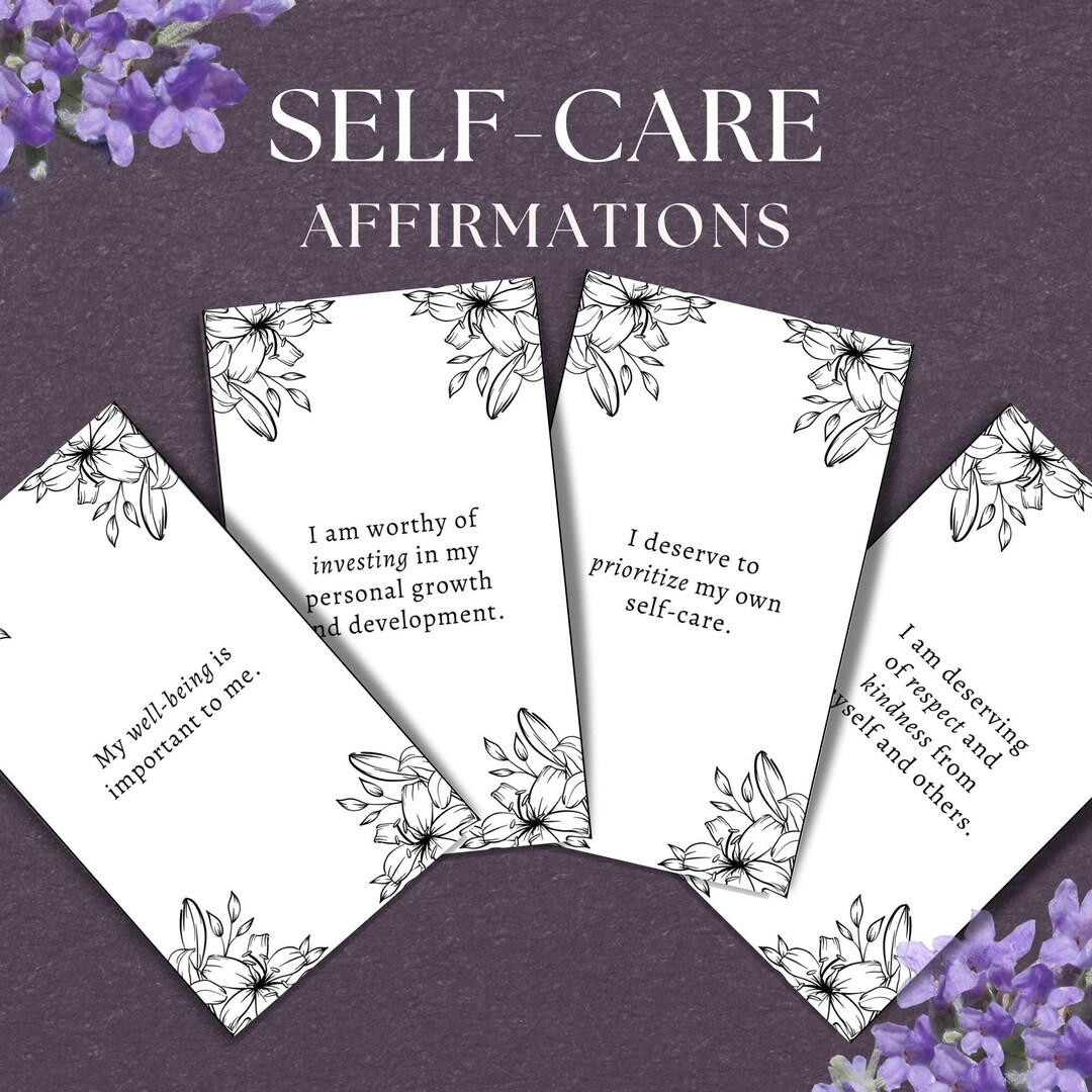 48 Self Care Affirmation Cards, INSTANT DOWNLOAD, Mindfulness ...