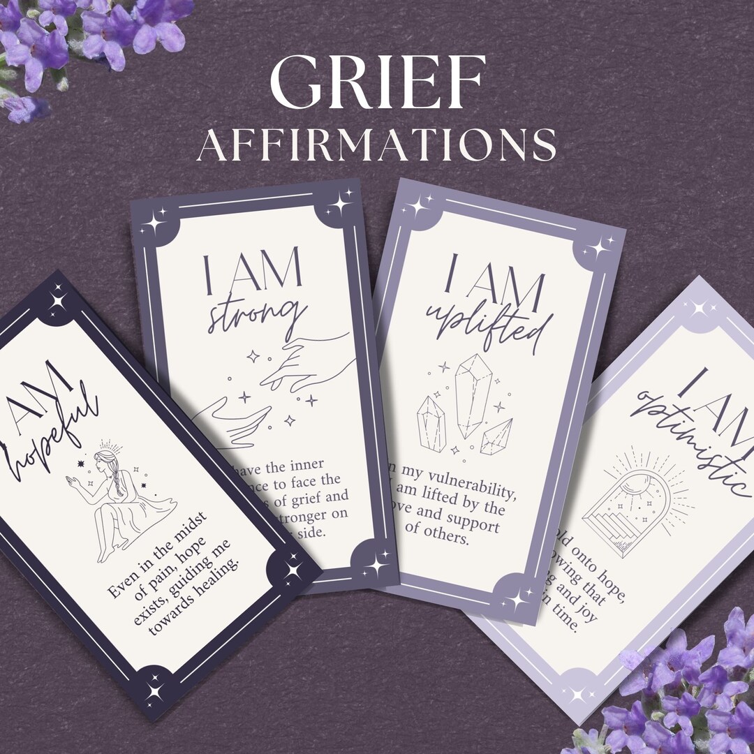 40 Grief Affirmation Cards, INSTANT DOWNLOAD, 2x3.5, Grief and Loss ...