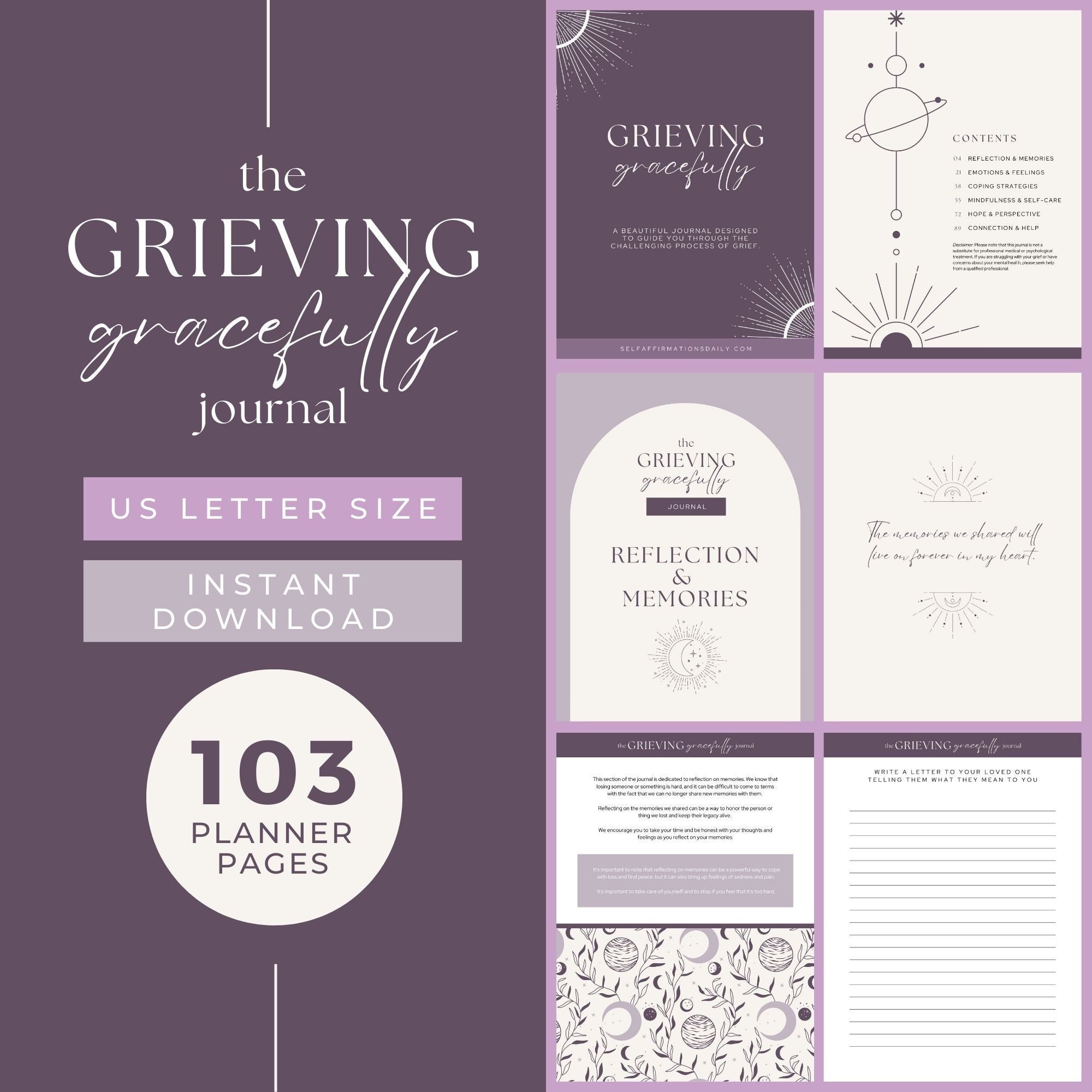 Grief Journal PDF INSTANT DOWNLOAD Guided Journal Grief - Etsy