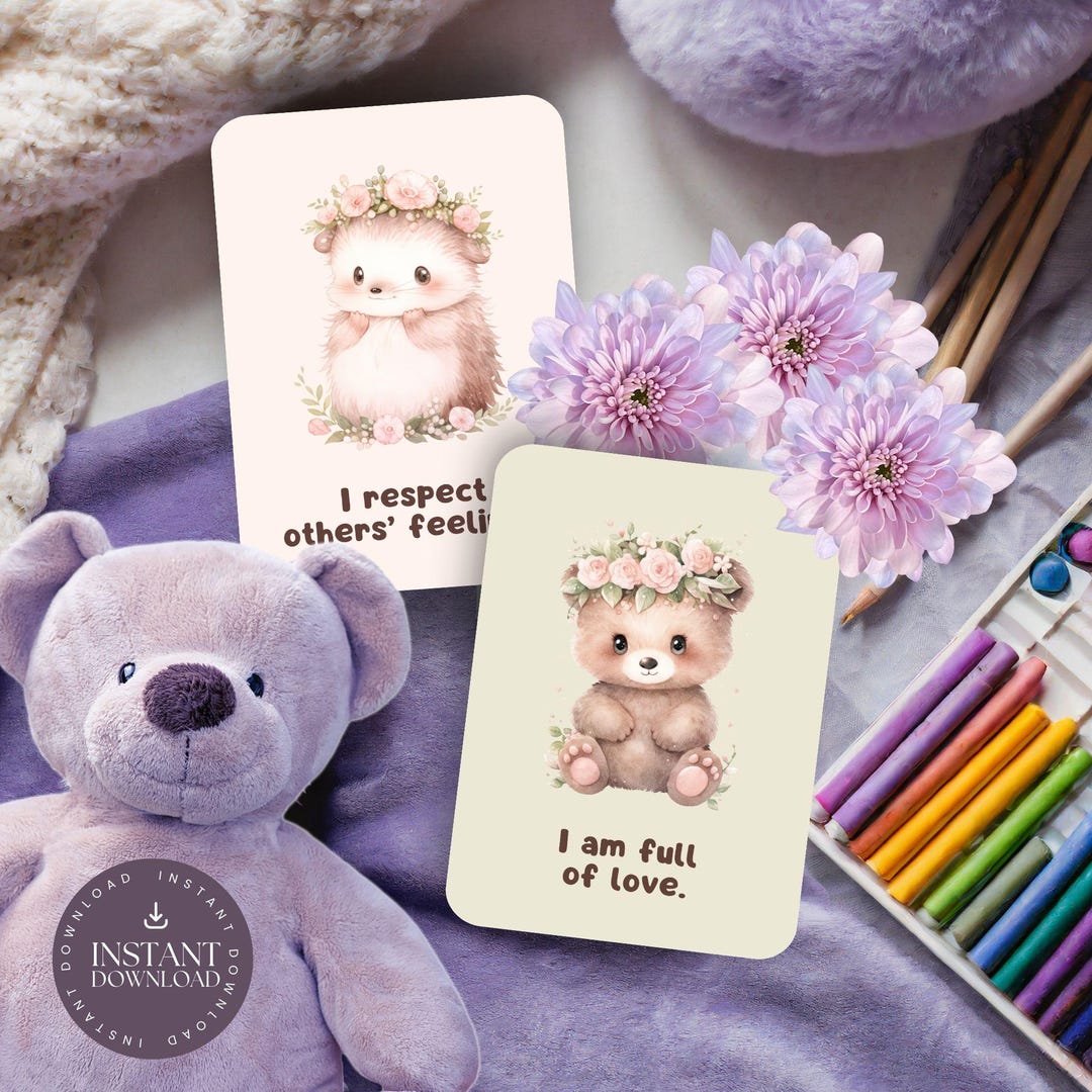 48 Affirmation Cards for Preschool Kids, INSTANT DOWNLOAD, Kids Affirm ...