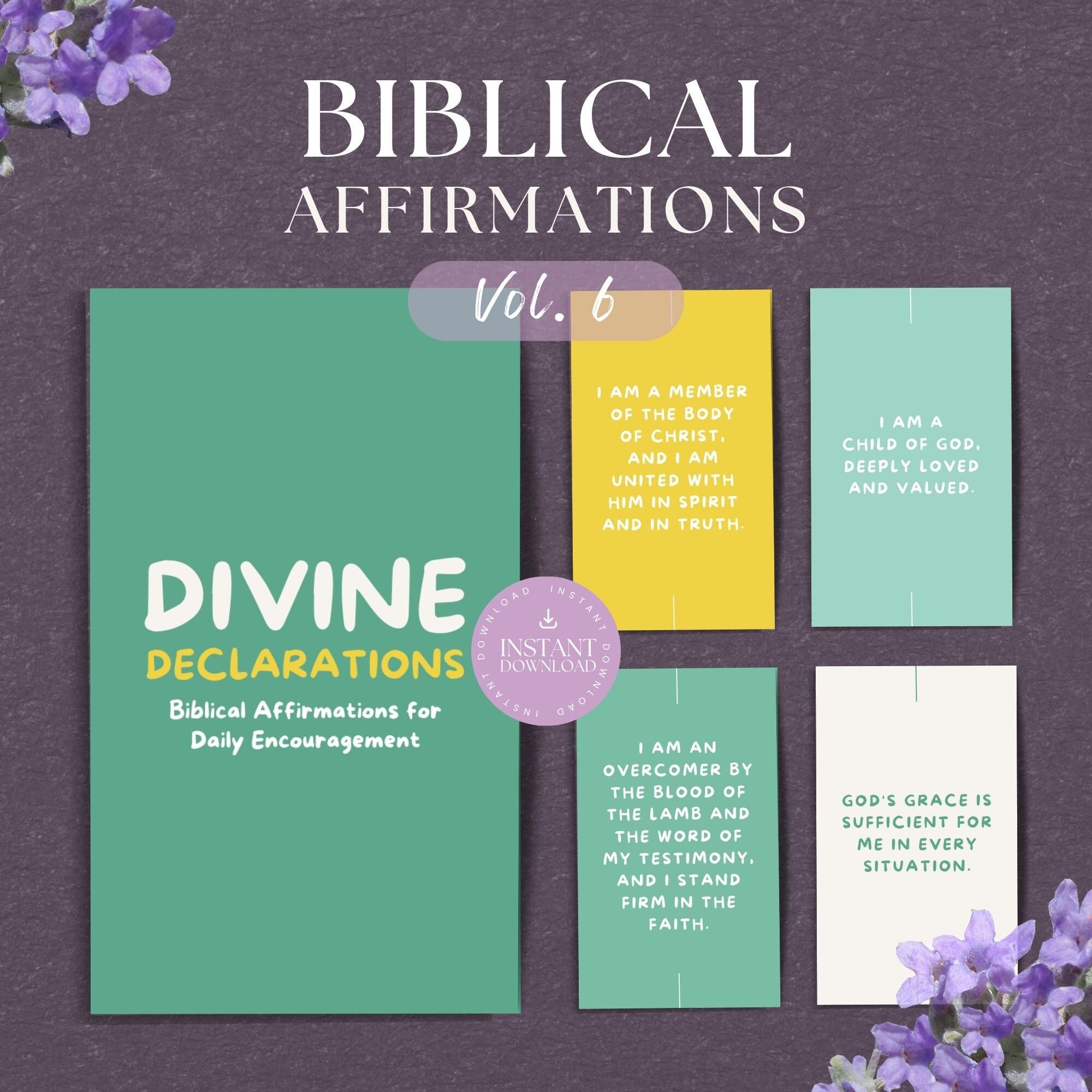 Biblical Affirmation Cards, INSTANT DOWNLOAD, Minimalist Christian ...
