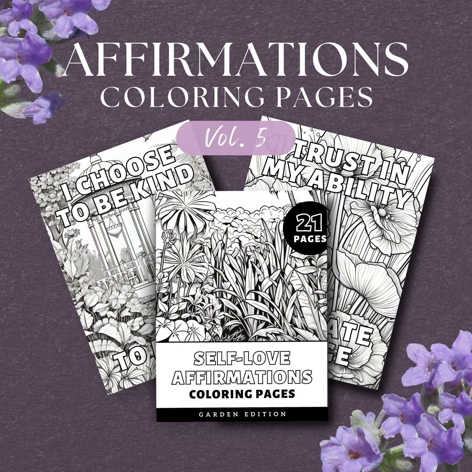 Self Love Affirmations Colouring Pages, INSTANT DOWNLOAD, Adult ...