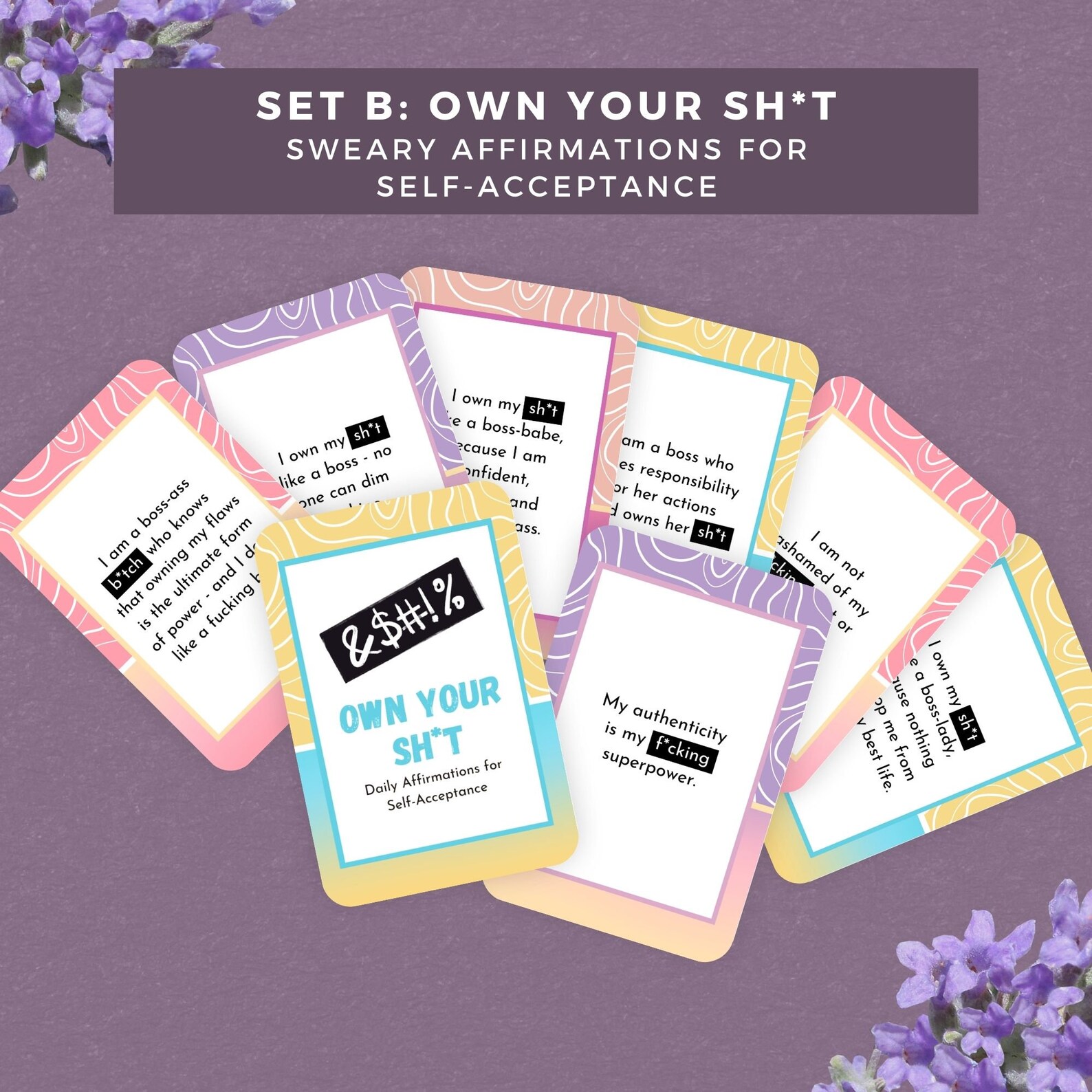 Sweary Affirmation Cards Bundle, INSTANT DOWNLOAD, Rude Cards ...