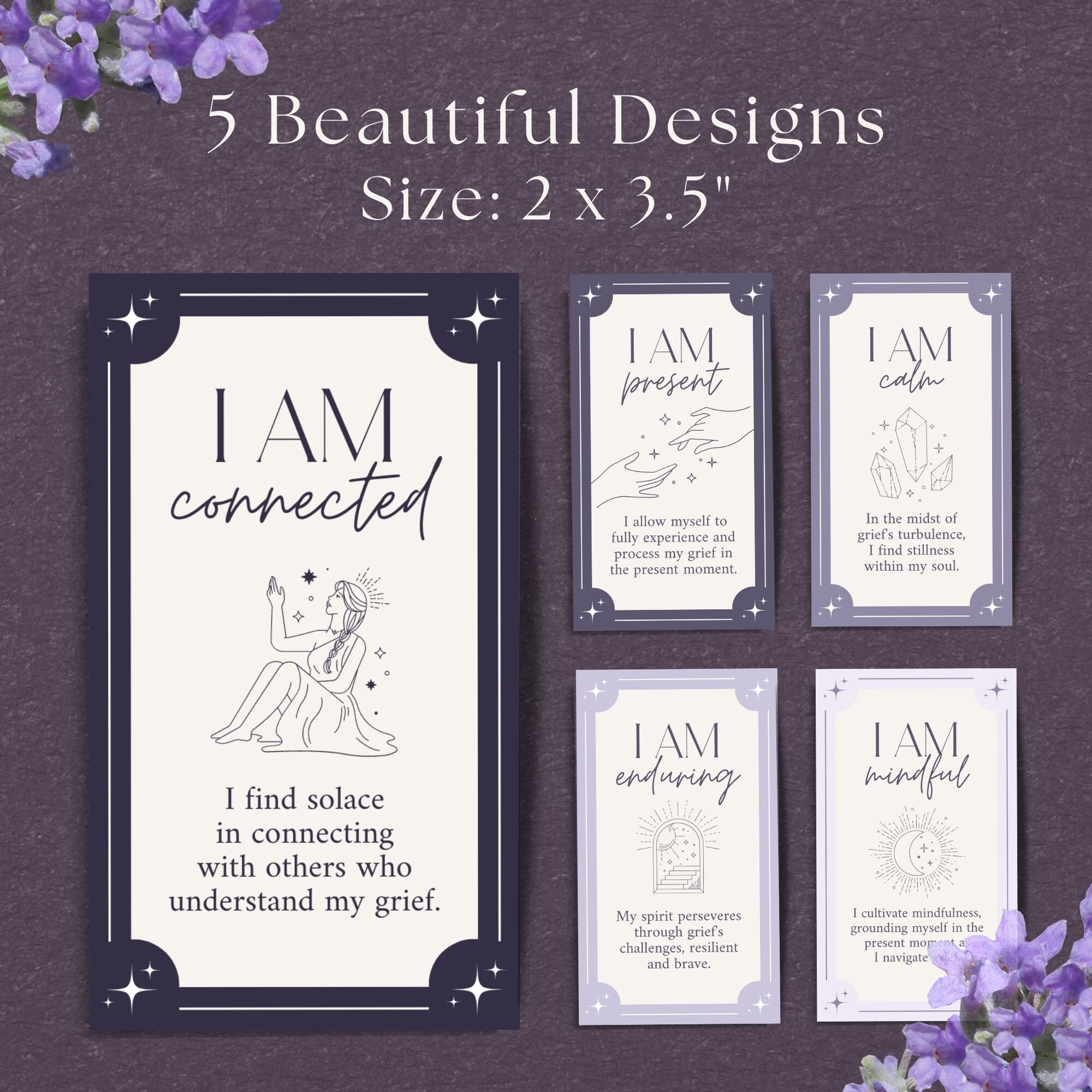 40 Grief Affirmation Cards, INSTANT DOWNLOAD, 2x3.5", Grief and Loss ...