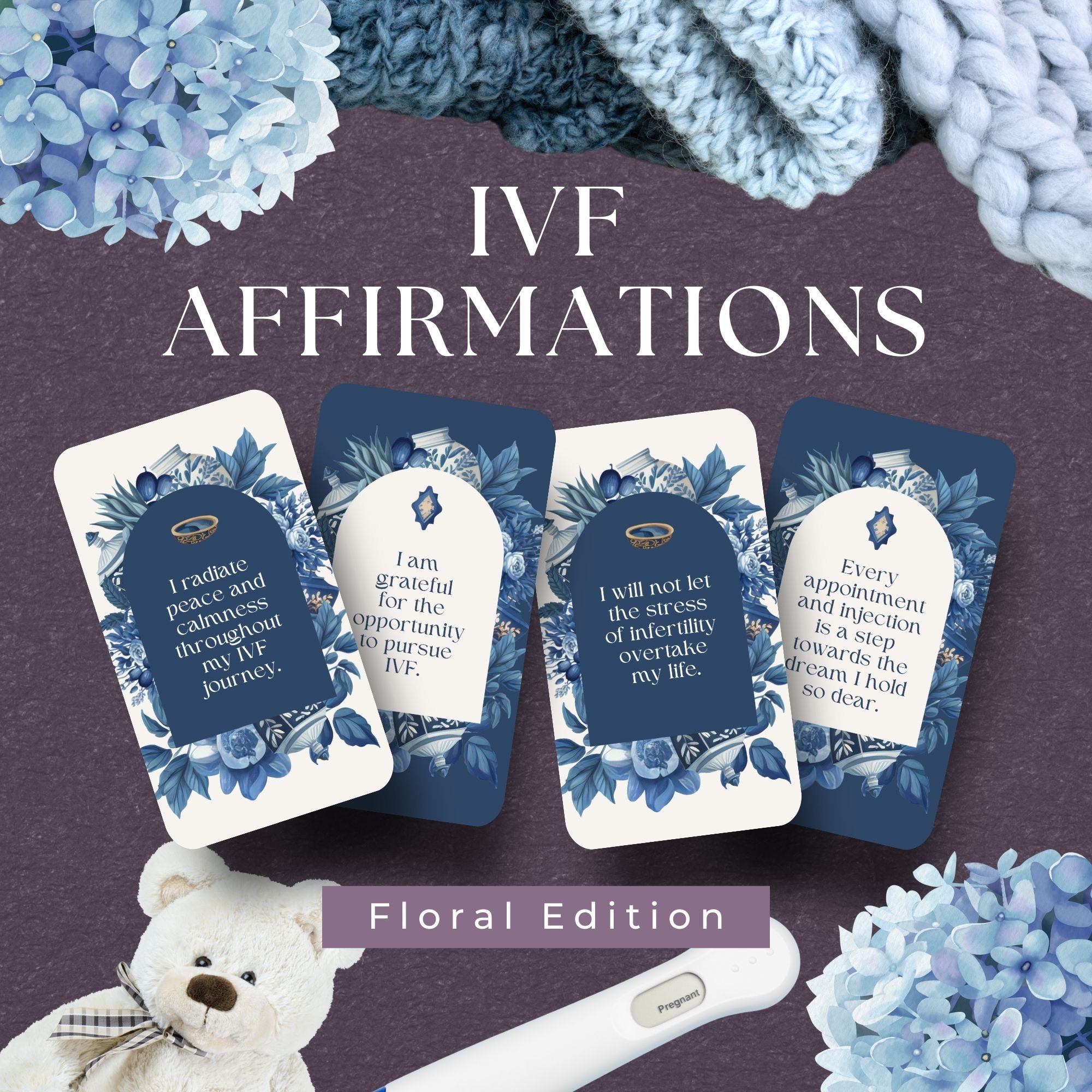 48 IVF Affirmation Cards, INSTANT DOWNLOAD, Ivf Gift, Ivf Cards for Ivf ...