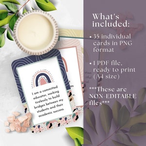 Teacher Affirmation Cards, INSTANT DOWNLOAD, Teacher Appreciation ...