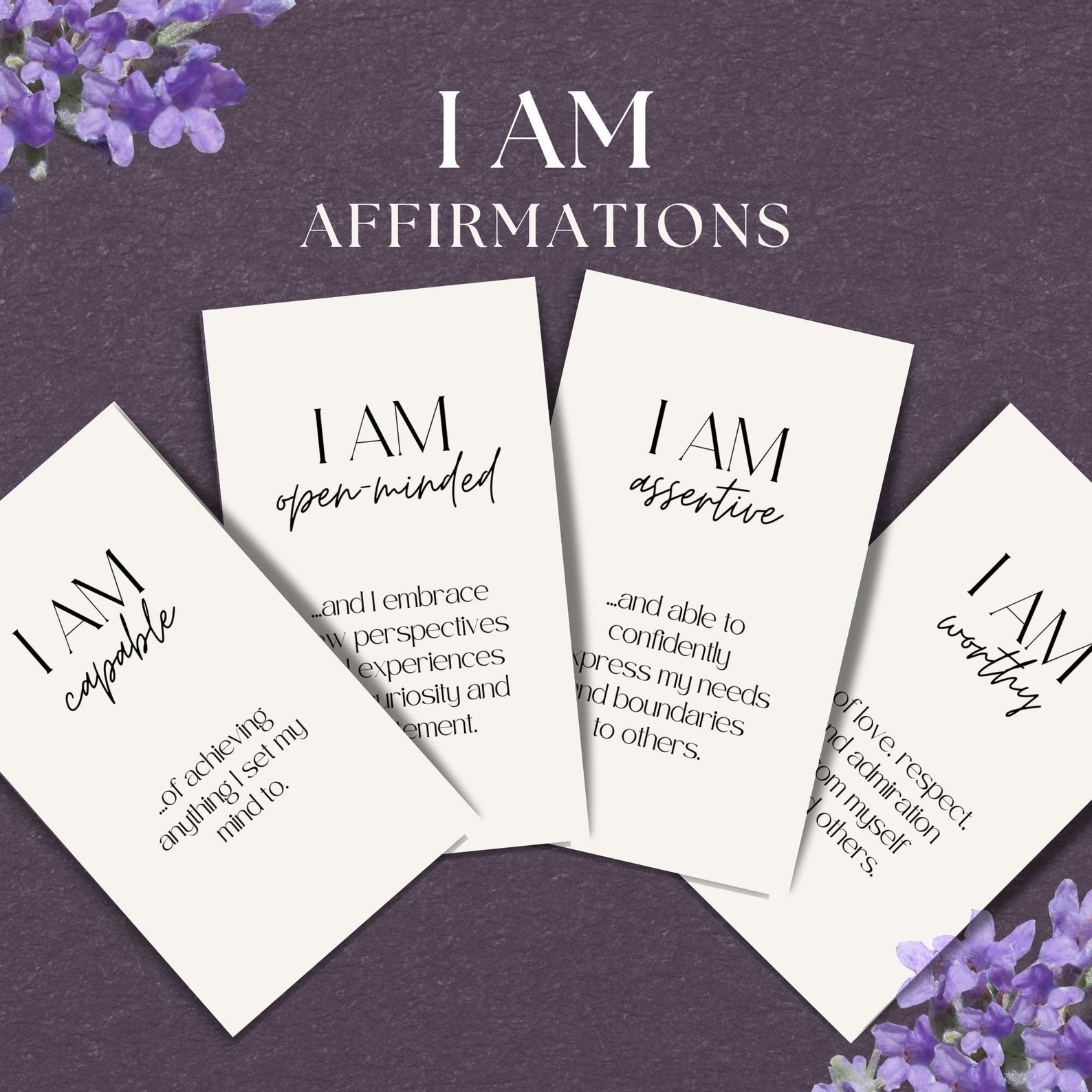 48 I AM Affirmation Cards INSTANT DOWNLOAD Positive - Etsy
