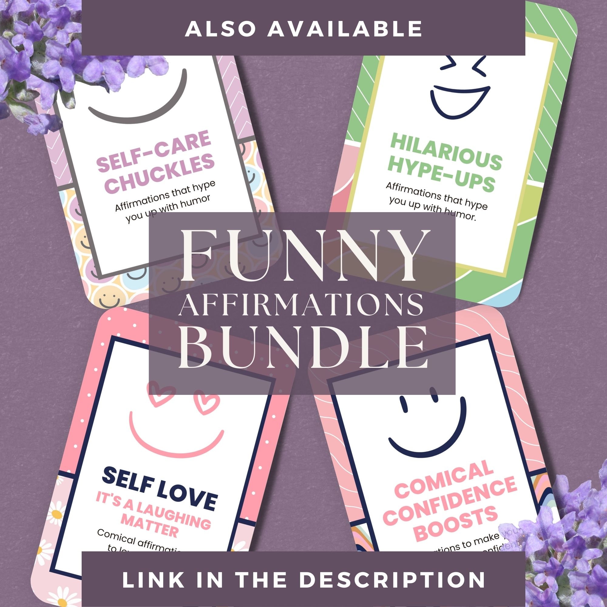 48 Funny Affirmation Cards, INSTANT DOWNLOAD, Funny Gifts, Motivational ...