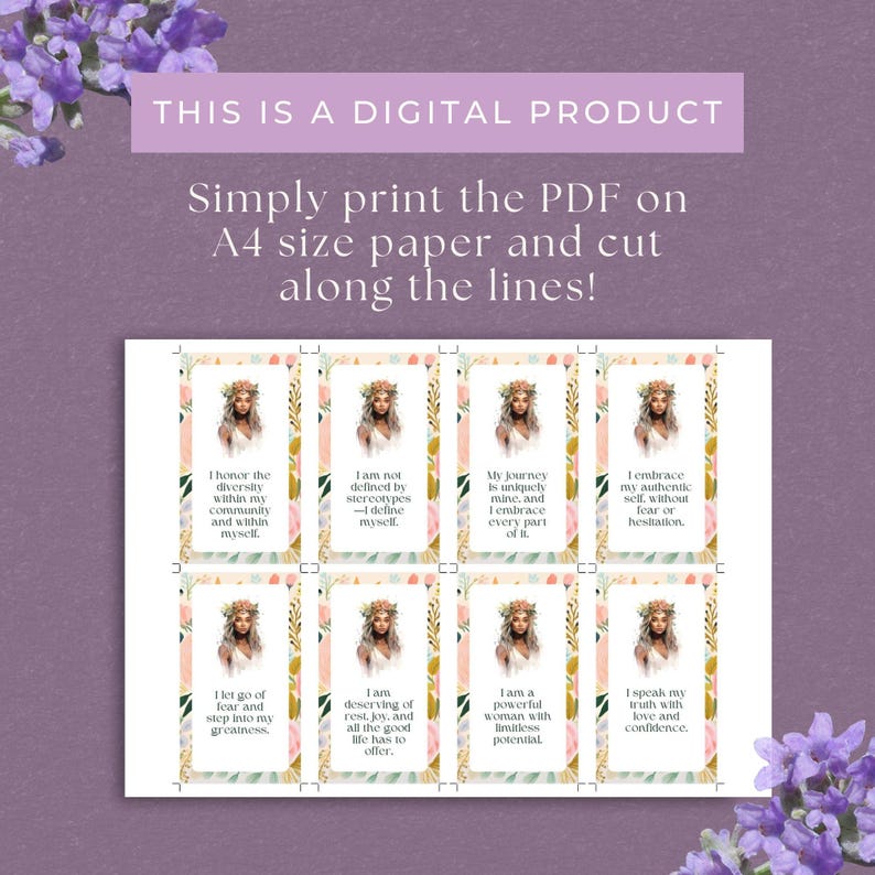 Affirmation Cards for Women of Color, INSTANT DOWNLOAD, Affirmations ...