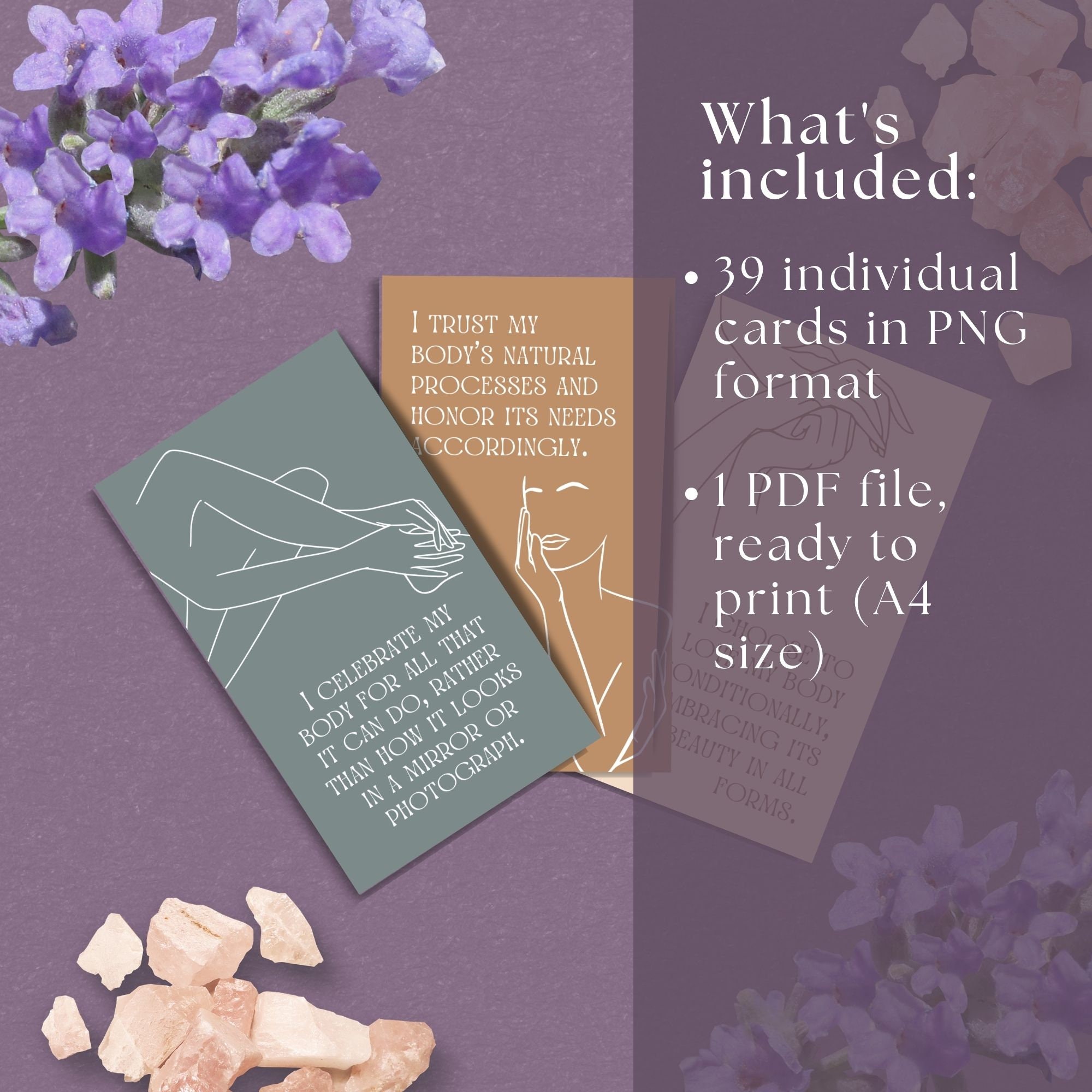 Body Image Affirmation Cards, INSTANT DOWNLOAD, Body Positivity ...