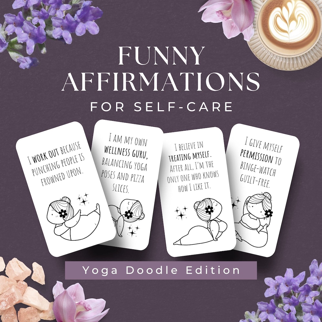 48 Funny Affirmation Cards for Self-care, INSTANT DOWNLOAD, Funny Gifts ...