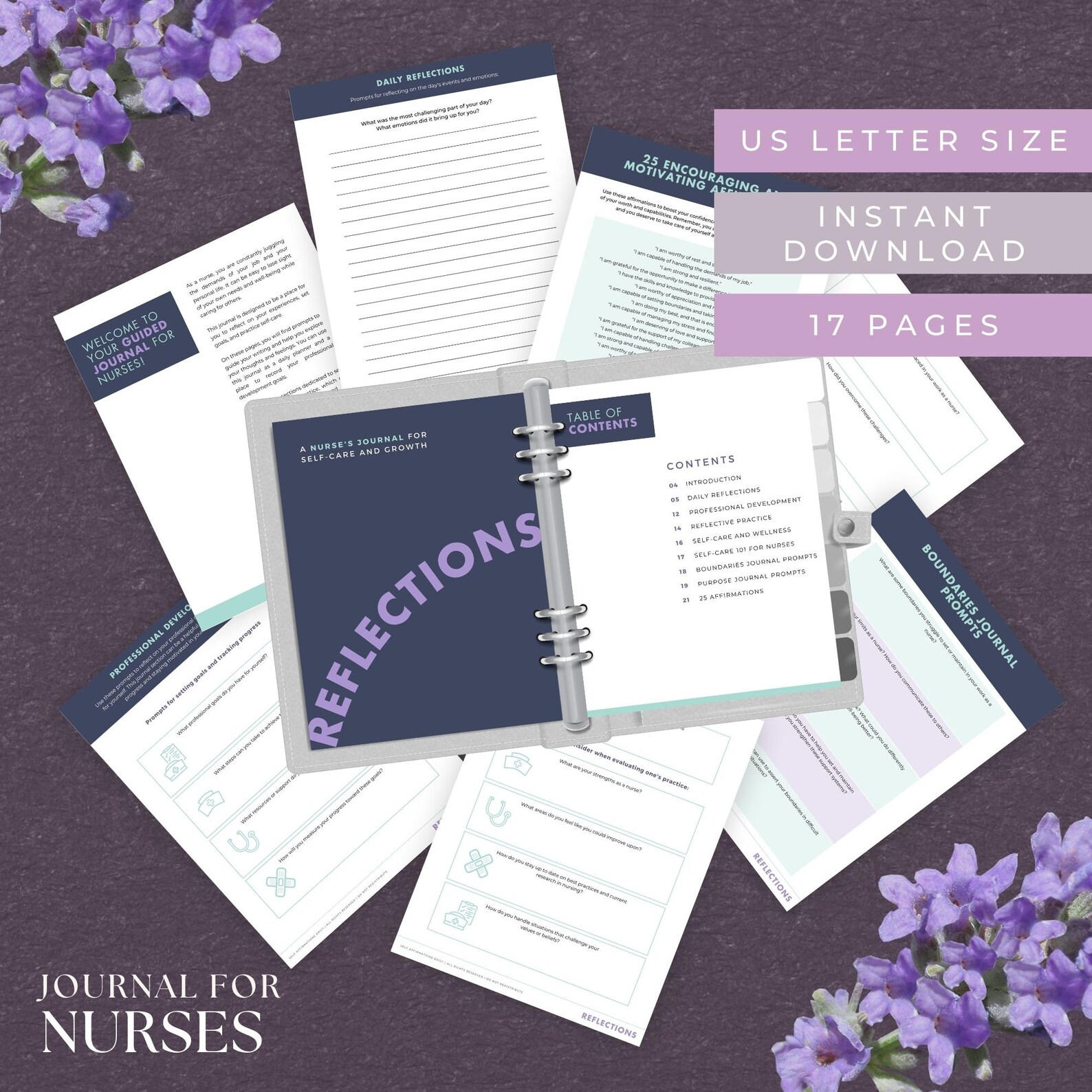 Nurse Bundle Guided Journal for Nurses Nurse Affirmation Cards, INSTANT ...