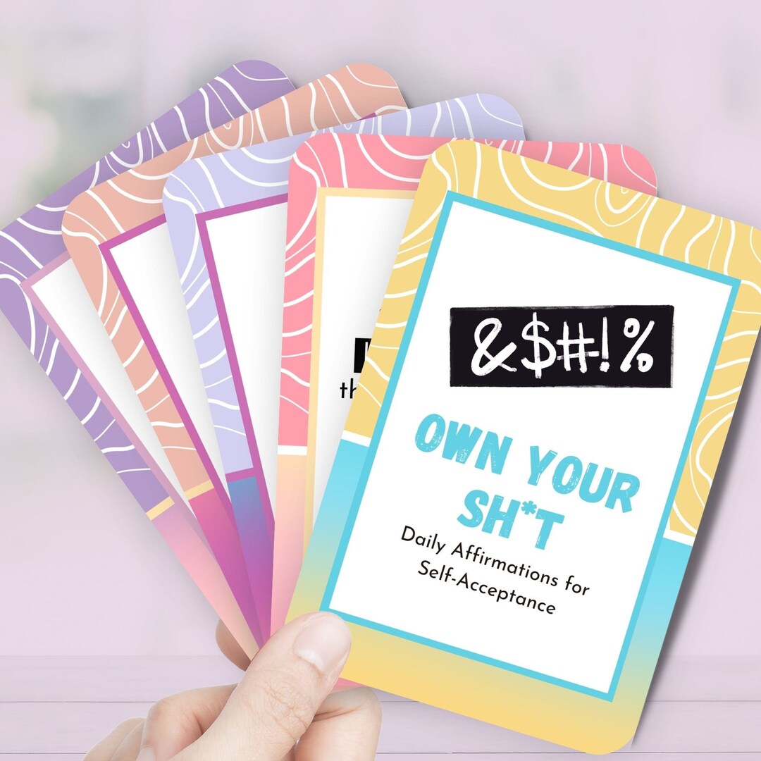 Sweary Affirmation Cards for Self Acceptance, INSTANT DOWNLOAD, 3.5 X 5 ...