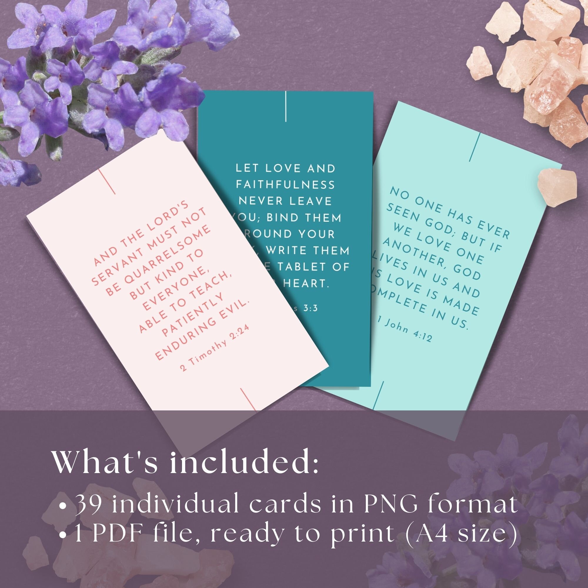 Bible Verse Cards About Love, INSTANT DOWNLOAD, Printable Scripture ...