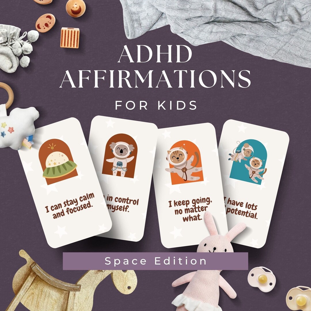 Affirmation Cards for Kids With ADHD, INSTANT DOWNLOAD, Adhd ...