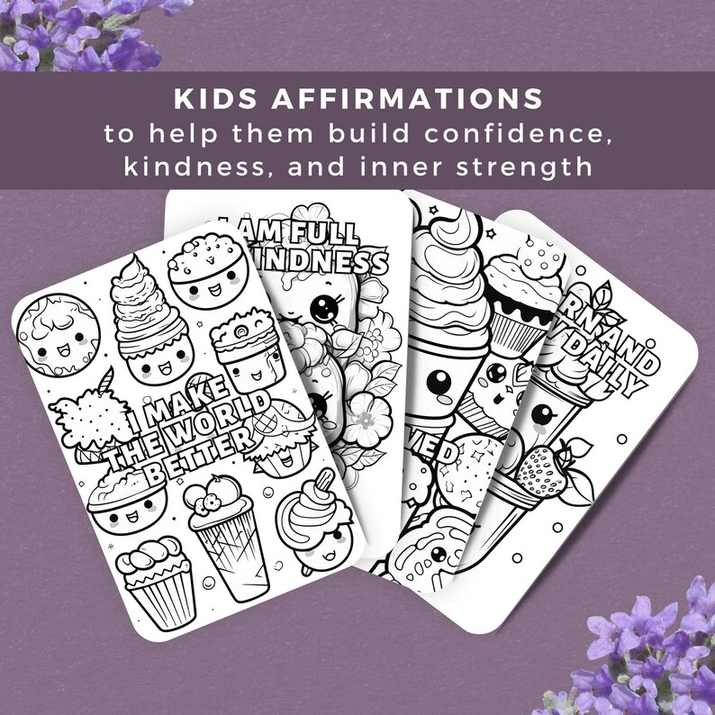 26 Children Affirmation Cards for Coloring, INSTANT DOWNLOAD ...
