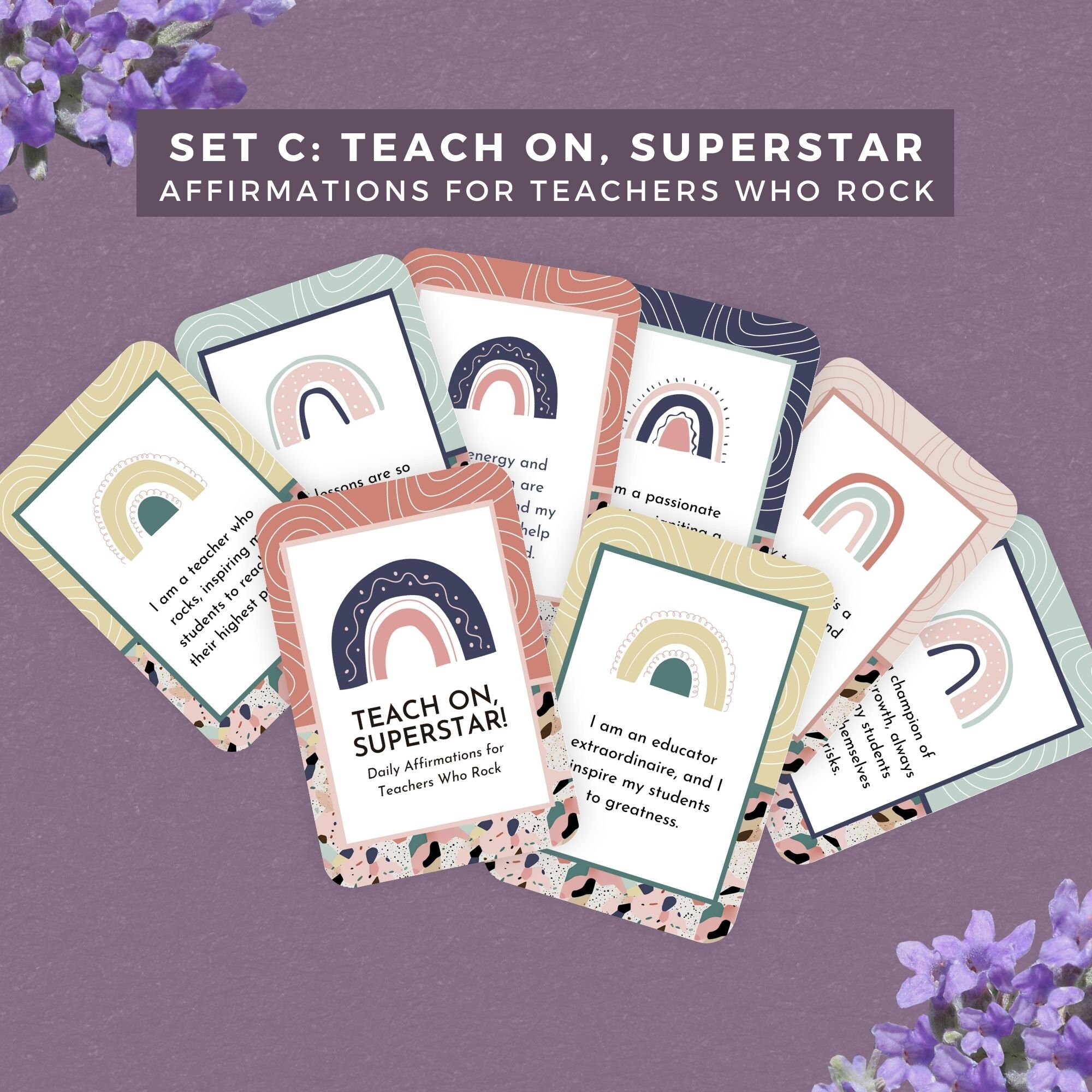 175 Teacher Affirmation Cards Bundle, INSTANT DOWNLOAD, Teacher ...