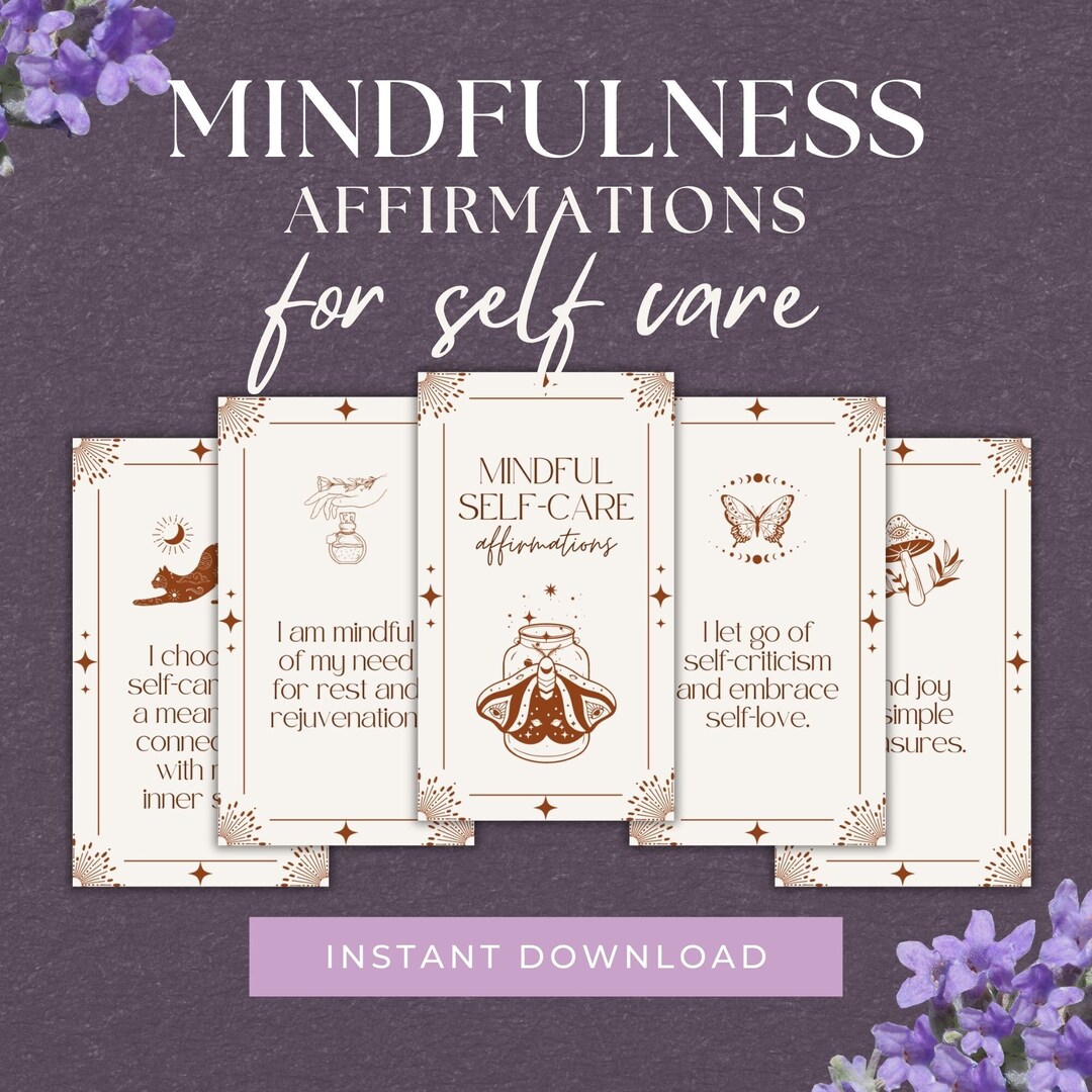 47 Mindful Self Care Affirmations Digital, INSTANT DOWNLOAD ...
