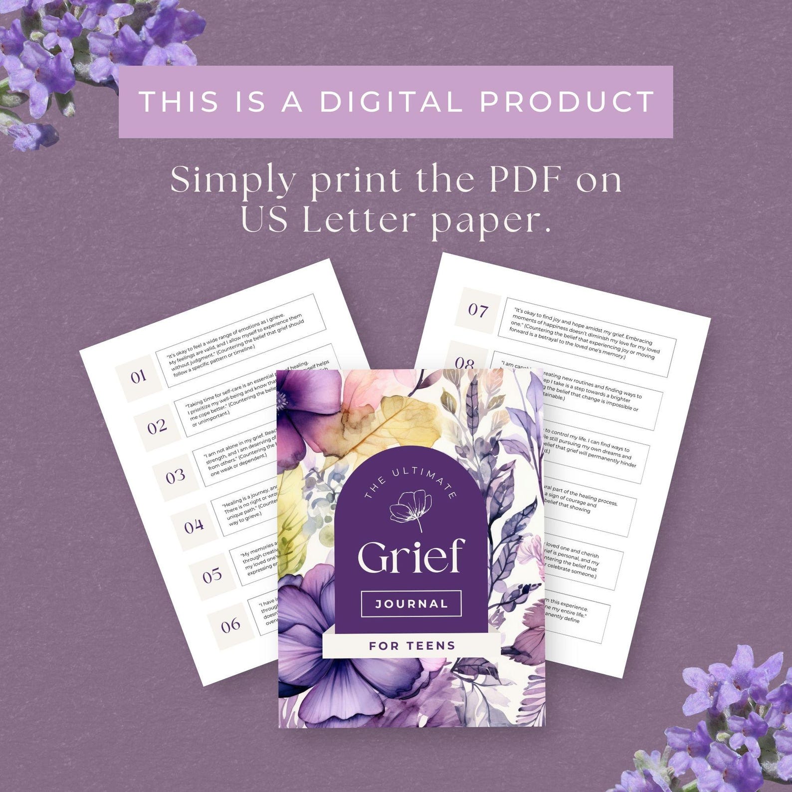 Grief Journal for Teens, INSTANT DOWNLOAD, Coping Skills for Grief and ...