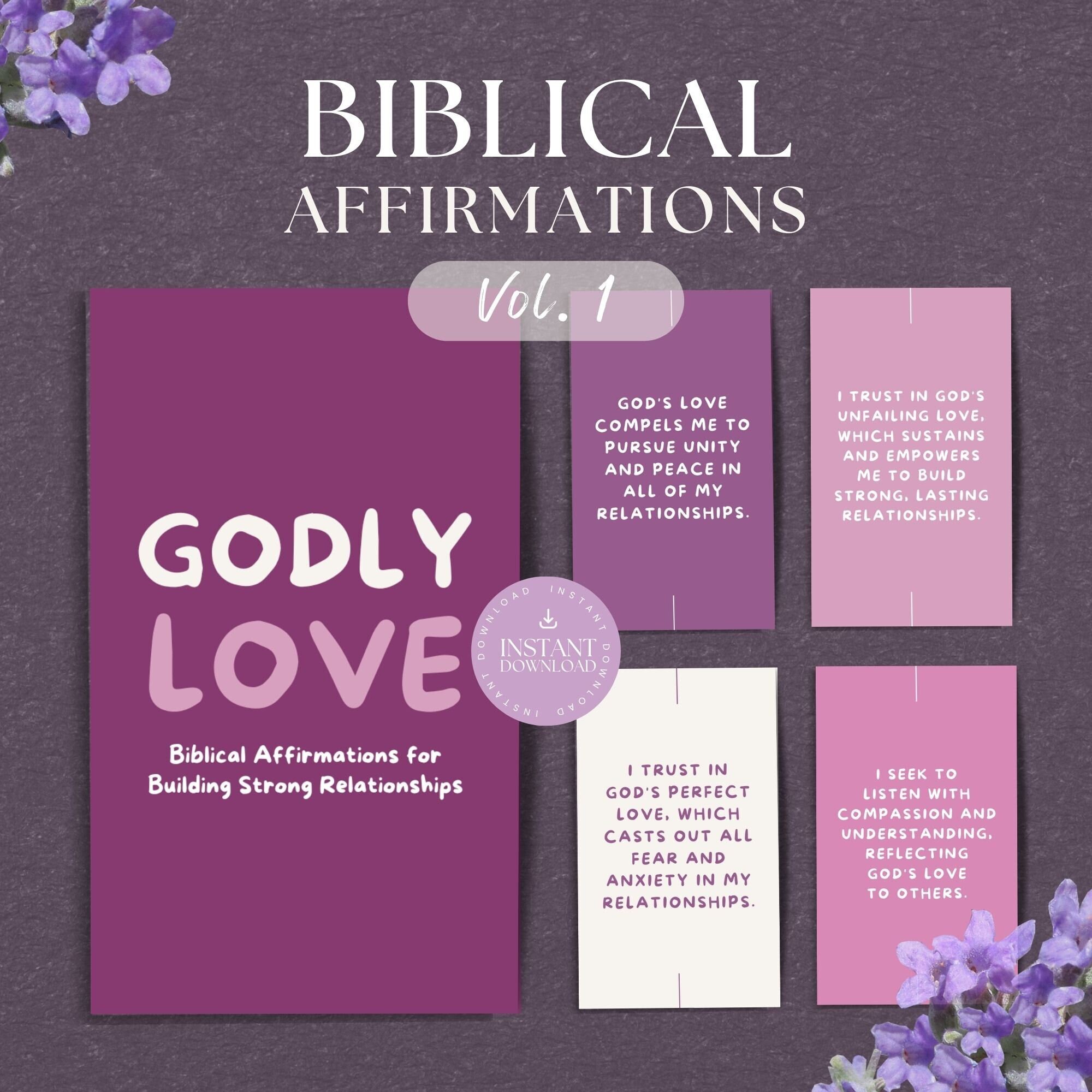 Biblical Affirmation Cards, INSTANT DOWNLOAD, Minimalist Christian ...