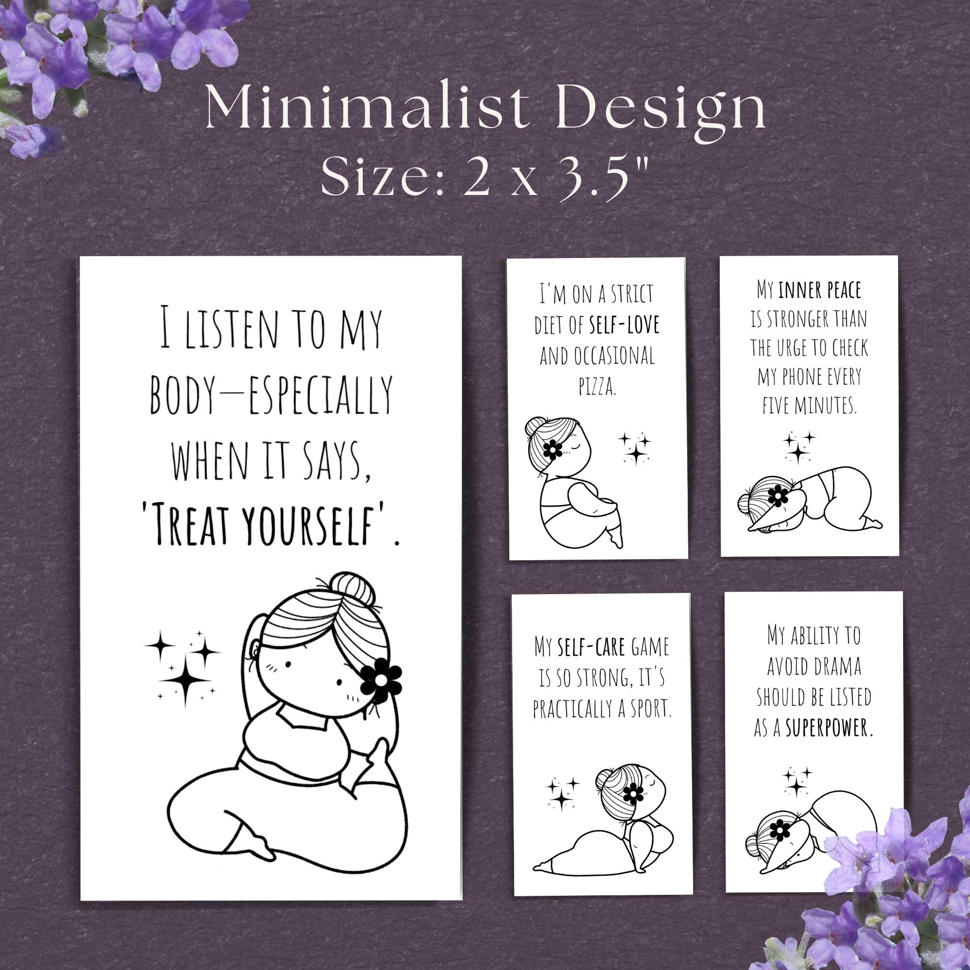 48 Funny Affirmation Cards for Self-care, INSTANT DOWNLOAD, Funny Gifts ...