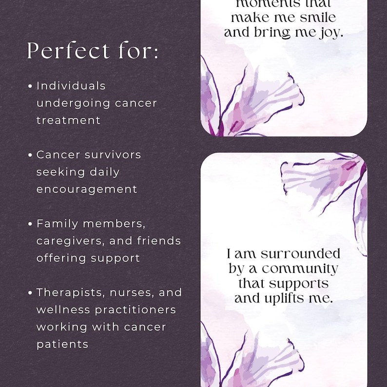 48 Affirmation Cards for Cancer Patients, INSTANT DOWNLOAD, Cancer ...