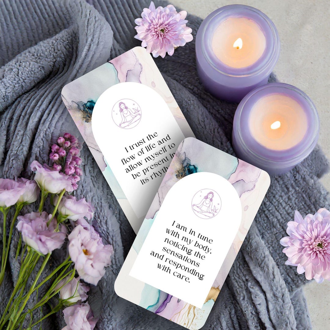 Mindfulness Card Deck, INSTANT DOWNLOAD, Positive Affirmation Cards ...