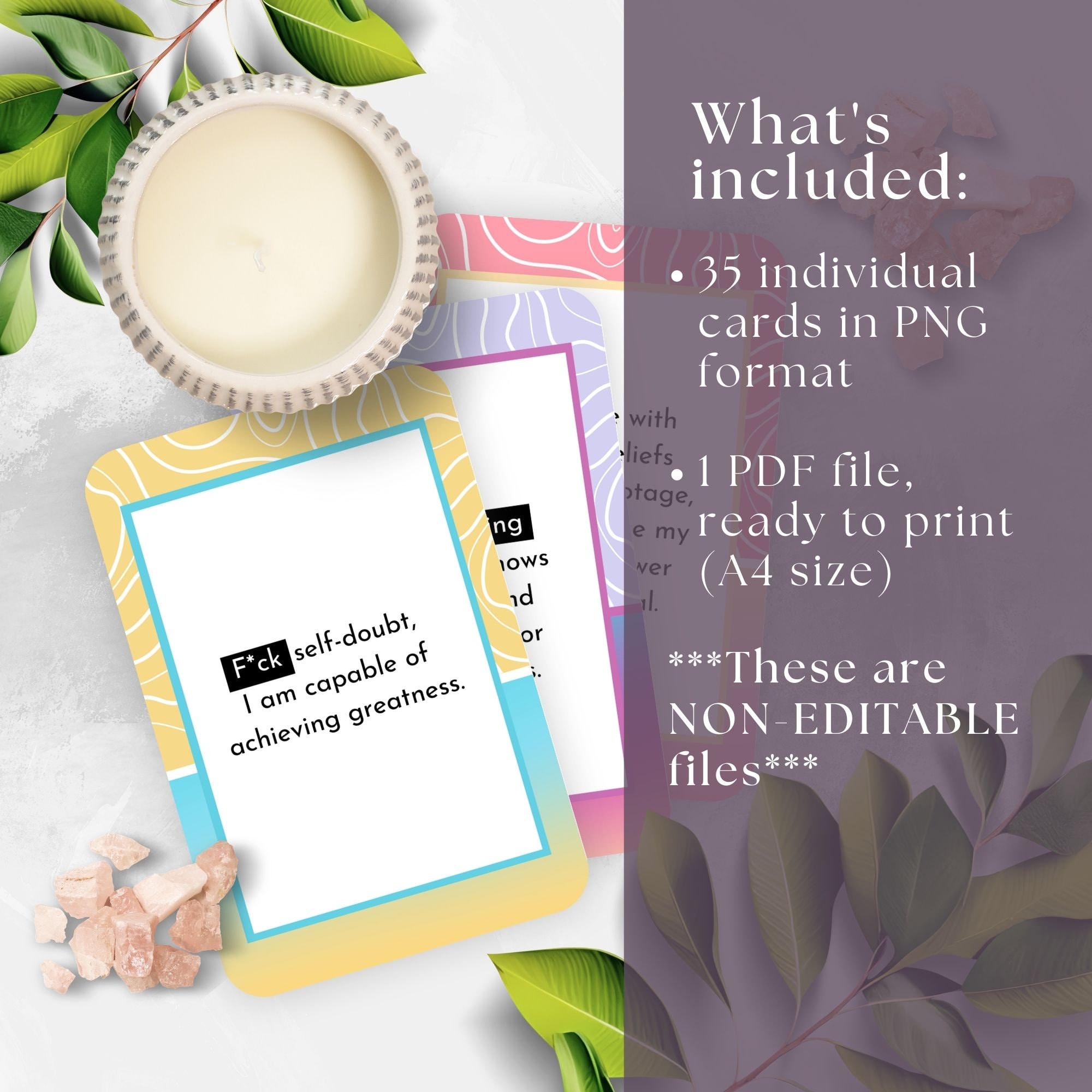 Sweary Affirmation Cards for Self Doubt, INSTANT DOWNLOAD, Rude Cards ...
