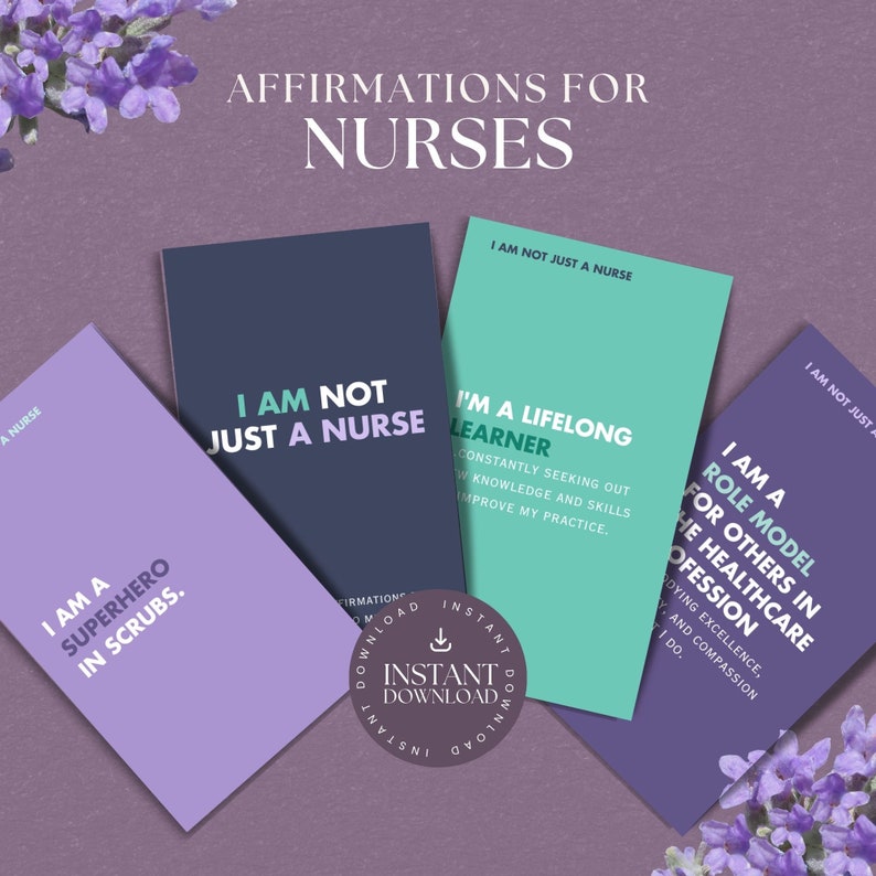 Nurse Bundle Guided Journal for Nurses Nurse Affirmation Cards, INSTANT ...