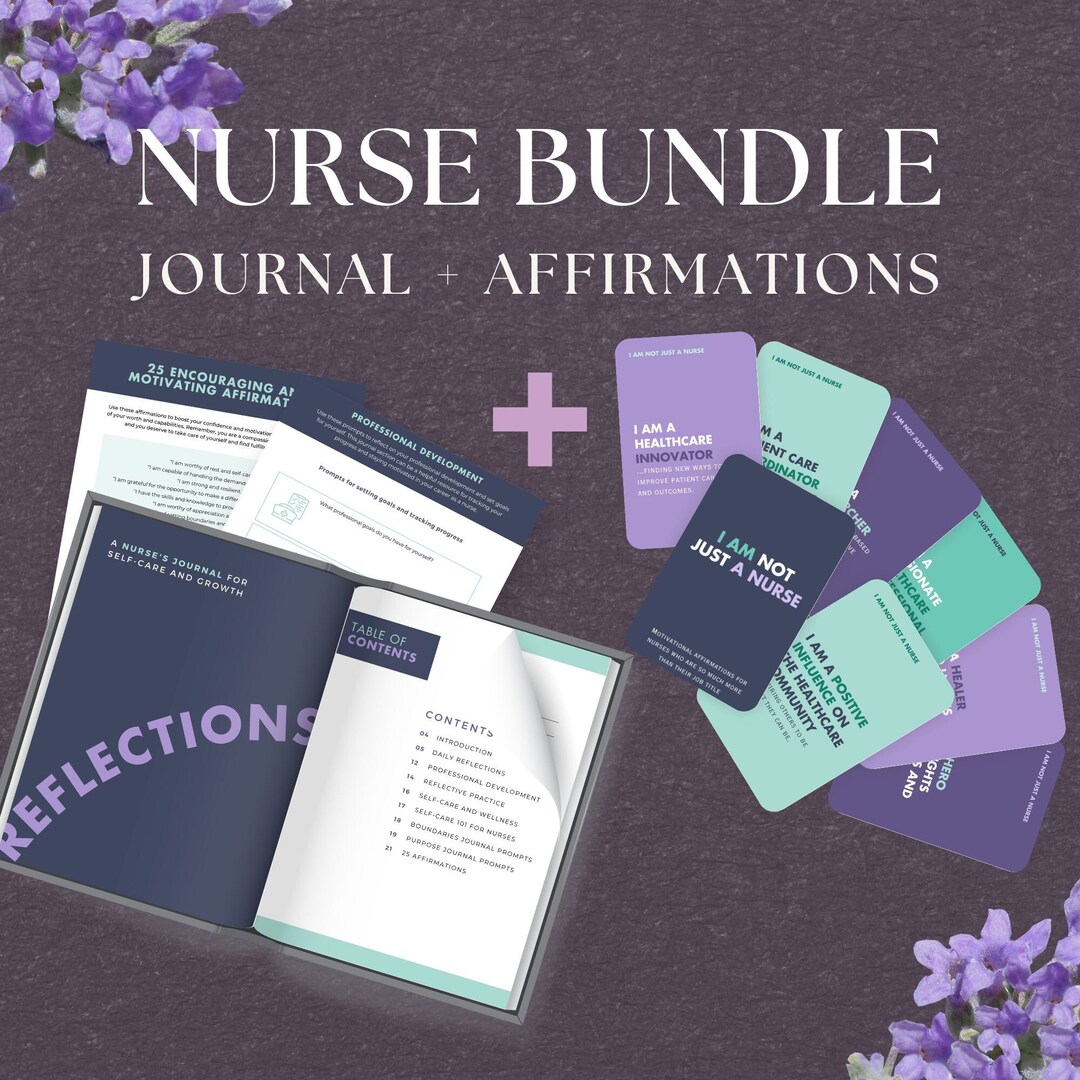 Nurse Bundle Guided Journal for Nurses Nurse Affirmation Cards, INSTANT ...