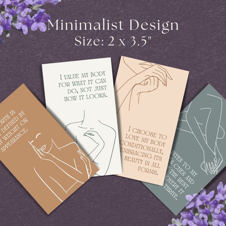 Body Image Affirmation Cards Instant Download Body Positivity