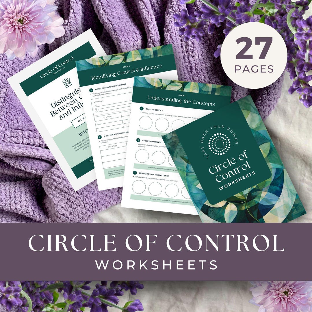 Circle of Control Worksheets, INSTANT DOWNLOAD, Mental Health Resource ...
