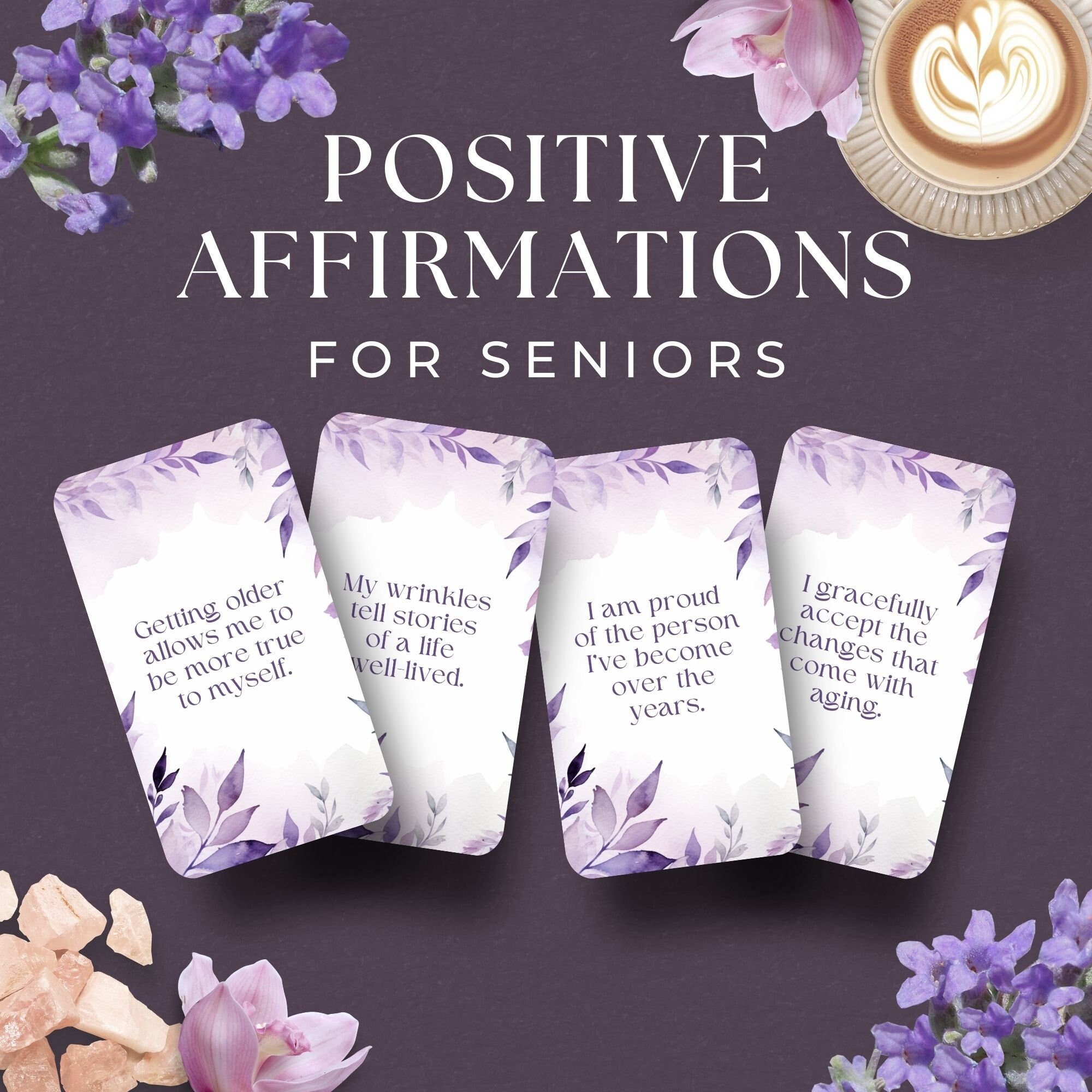 Printable Affirmation Cards for Seniors, INSTANT DOWNLOAD, Gift for ...
