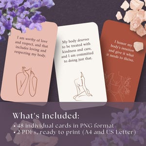 48 Body Positive Affirmation Cards, INSTANT DOWNLOAD, Body Positivity ...