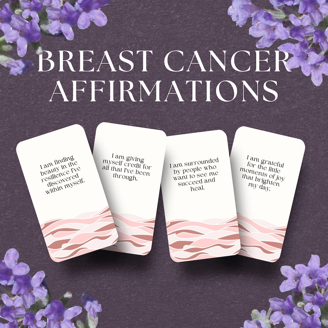 48 Affirmation Cards for Breast Cancer Patients, INSTANT DOWNLOAD ...
