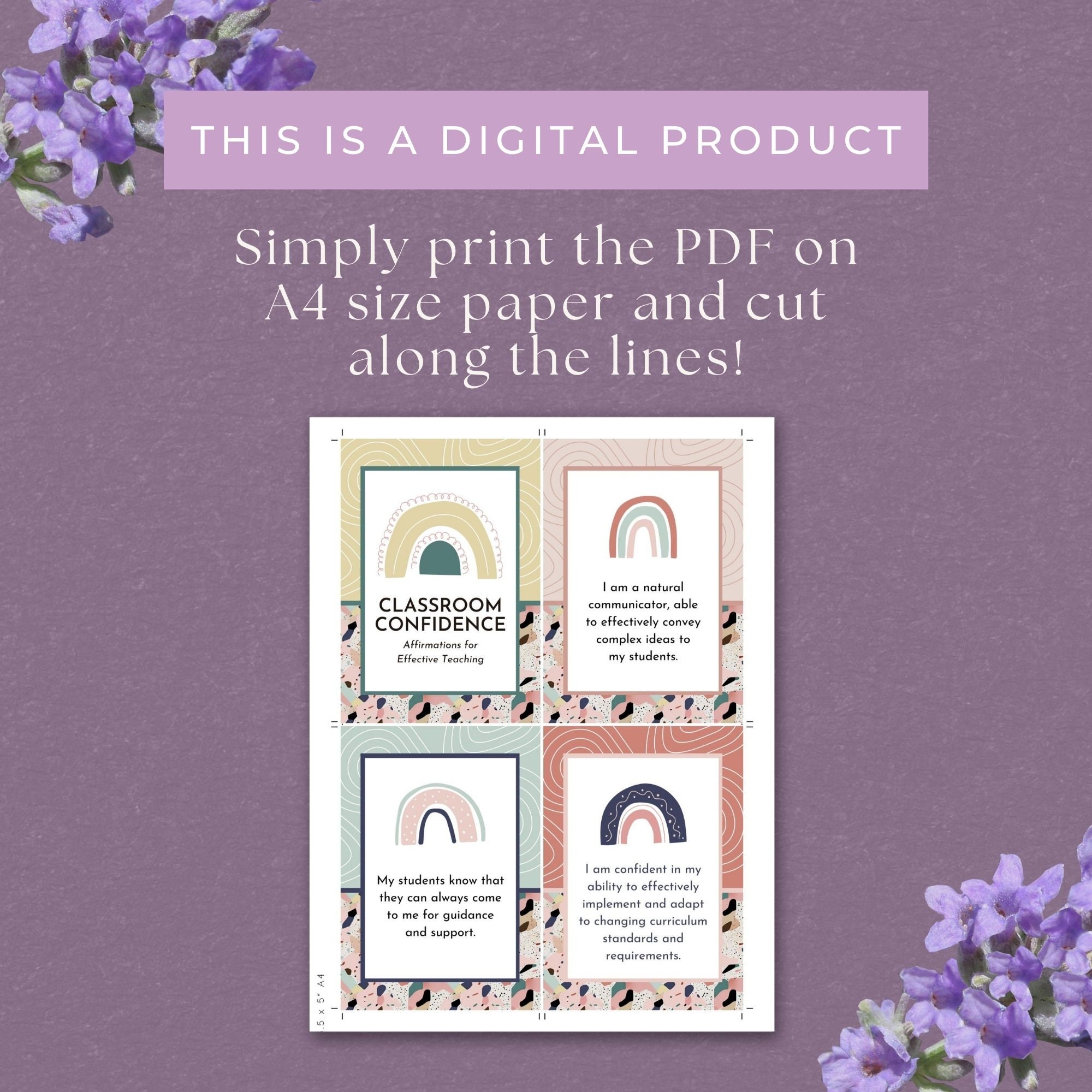 Teacher Affirmation Cards for Confidence INSTANT DOWNLOAD - Etsy Australia