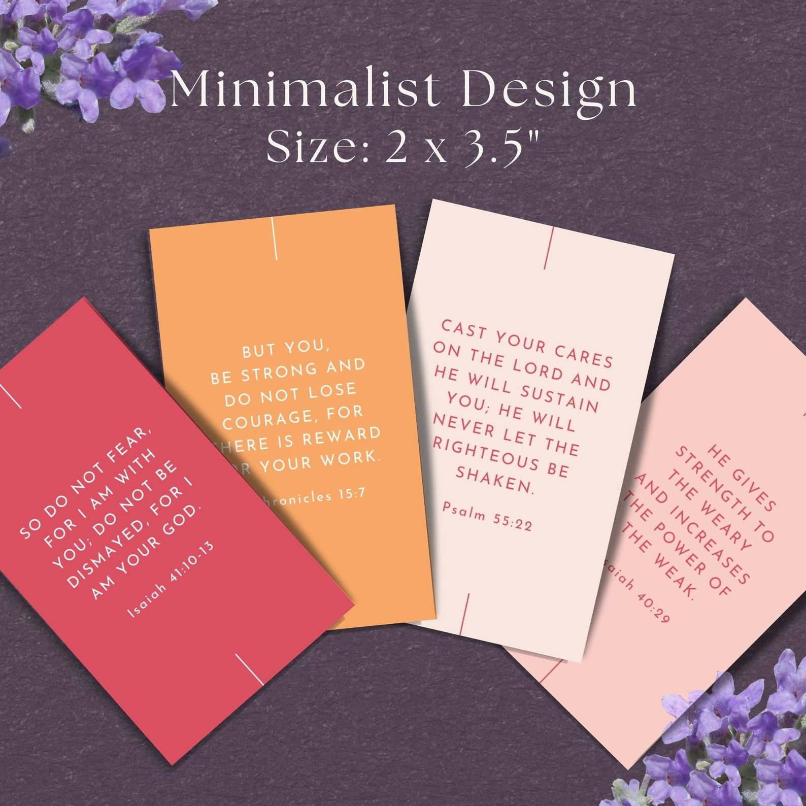 Bible Verse Cards About Courage, INSTANT DOWNLOAD, Printable Scripture ...