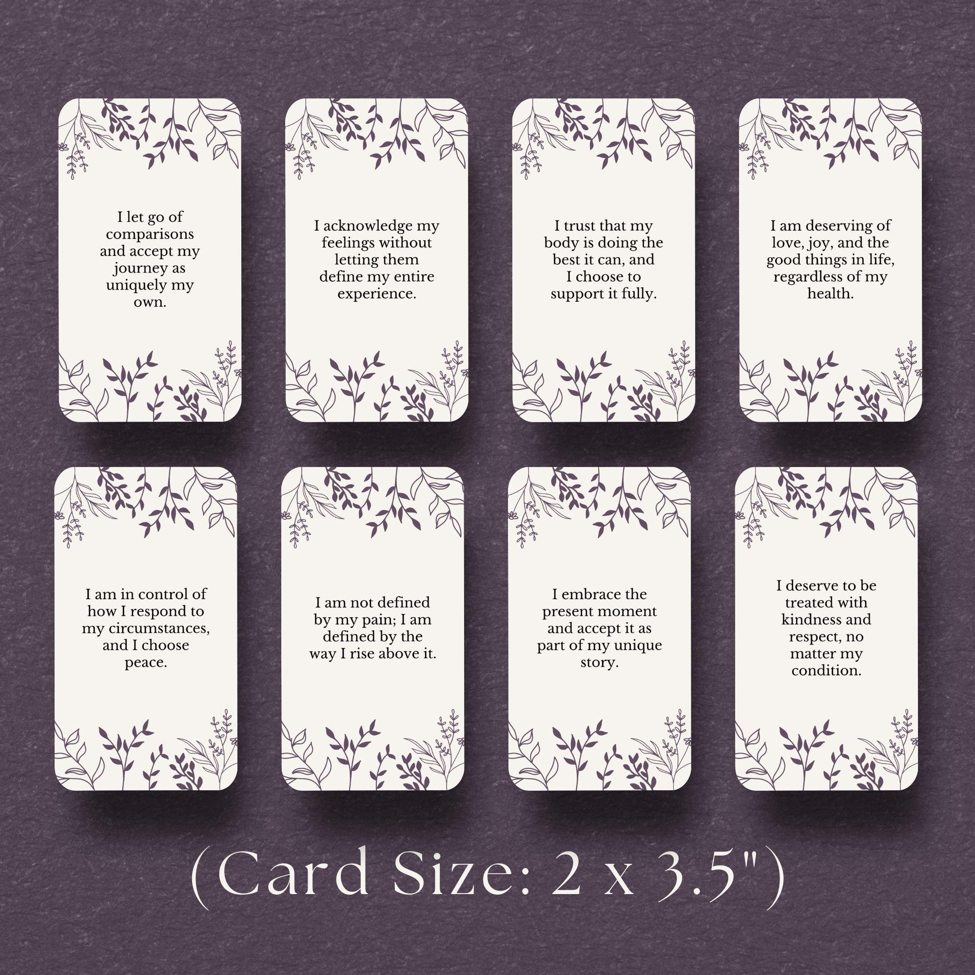 48 Affirmation Cards for Chronic Illness, INSTANT DOWNLOAD, Self Care ...