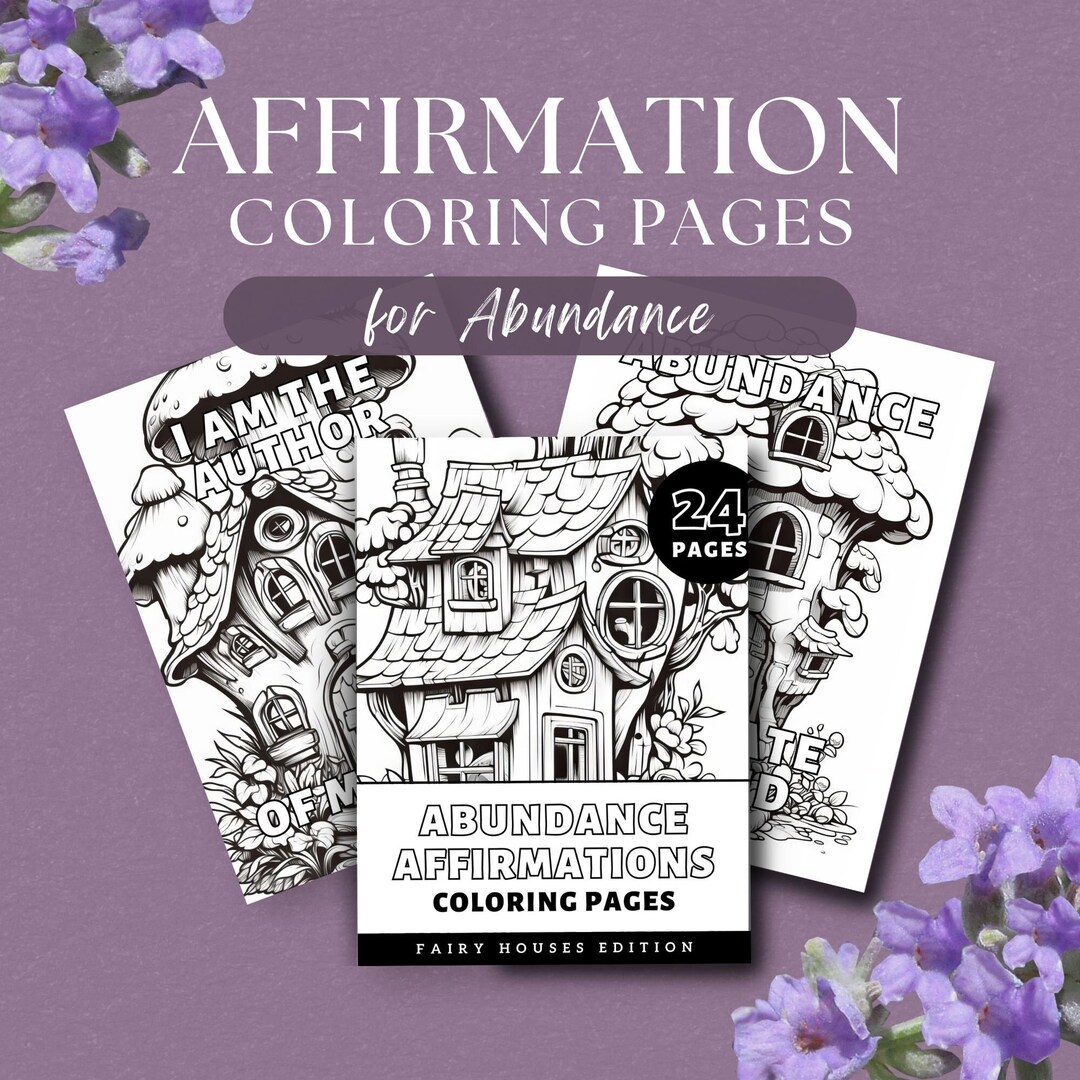 24 Abundance Affirmations Colouring Pages, INSTANT DOWNLOAD, Adult ...