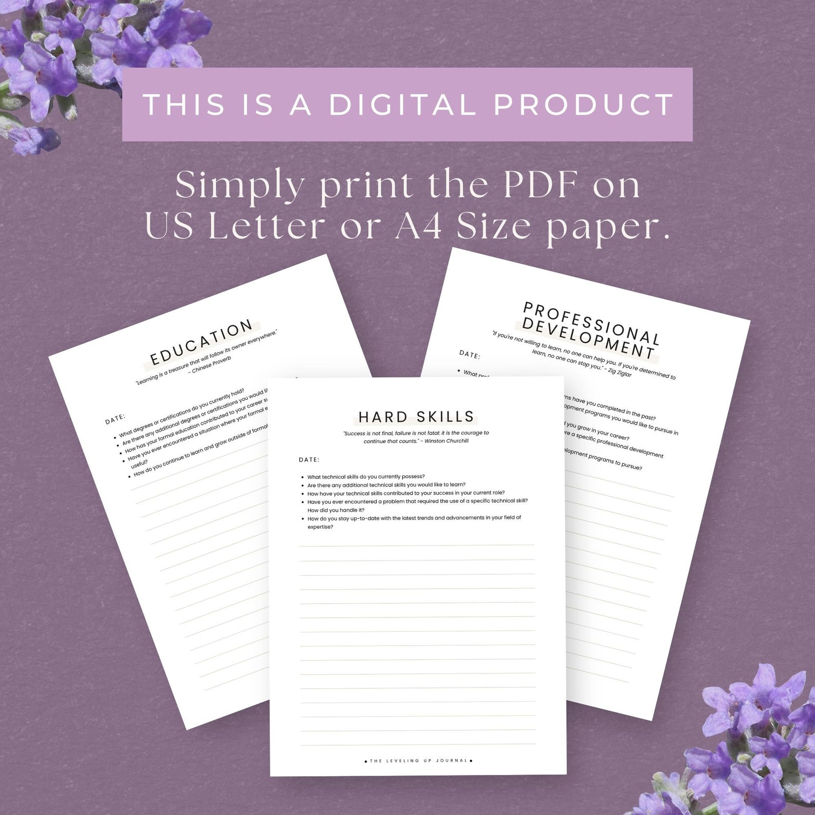 50-page Career Journal, INSTANT DOWNLOAD, Level up Journal for Career ...