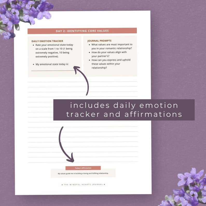 Relationship Journal Printable, INSTANT DOWNLOAD, Mindfulness Journal ...