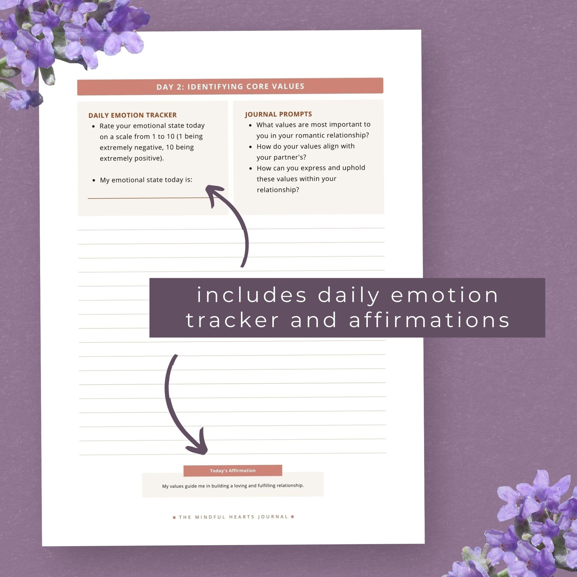 Relationship Journal Printable, INSTANT DOWNLOAD, Mindfulness Journal ...