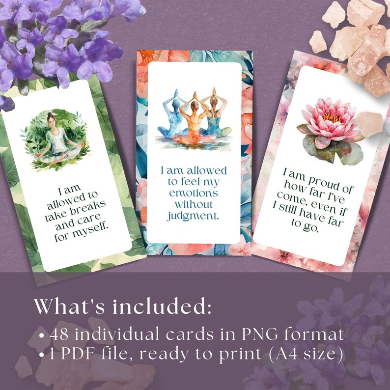 48 Affirmation Cards for Trauma and Anxiety, INSTANT DOWNLOAD, Panic ...