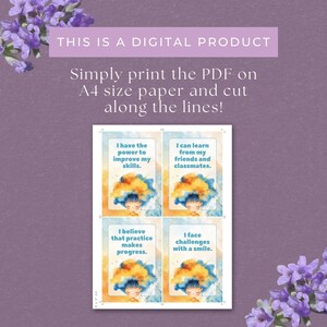 35 Growth Mindset Cards for Kids, INSTANT DOWNLOAD, Affirmation Cards ...
