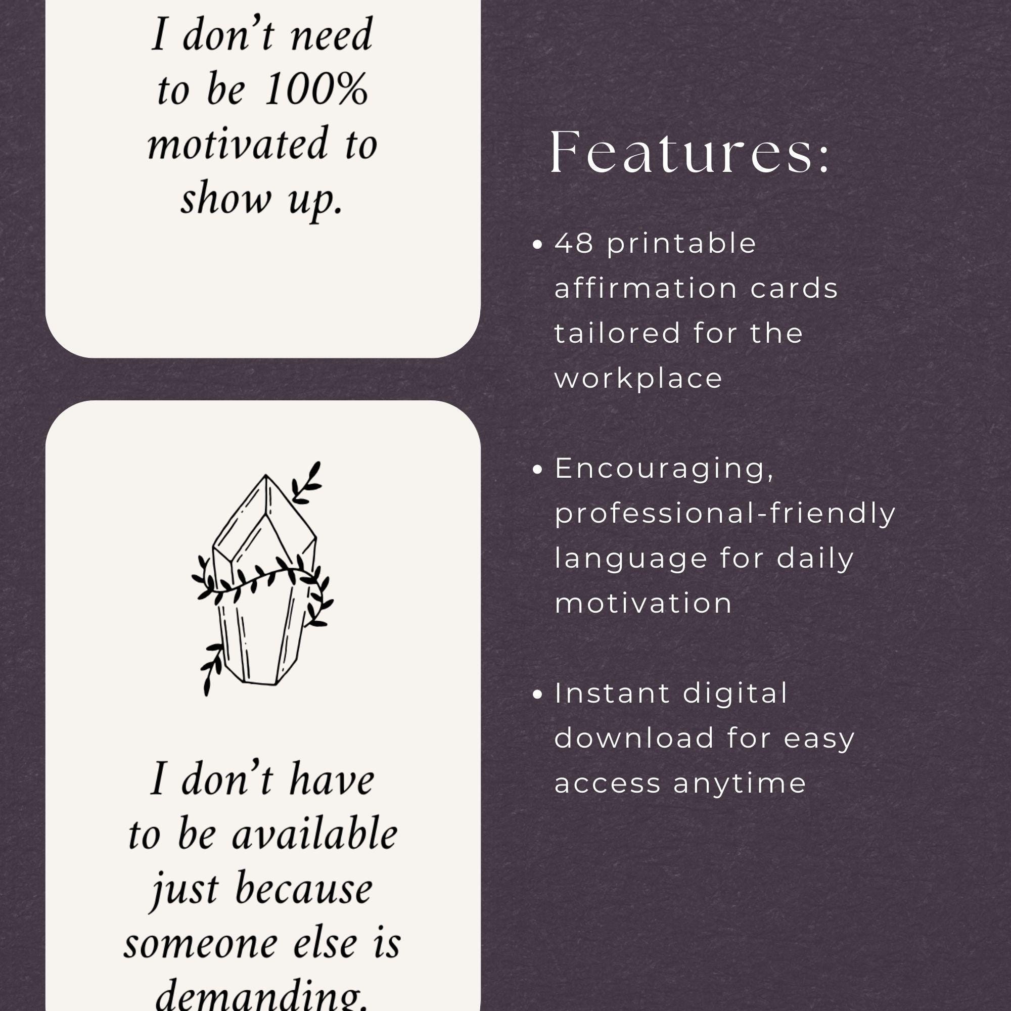 Affirmation Cards for Workplace, INSTANT DOWNLOAD, Encouragement Notes ...