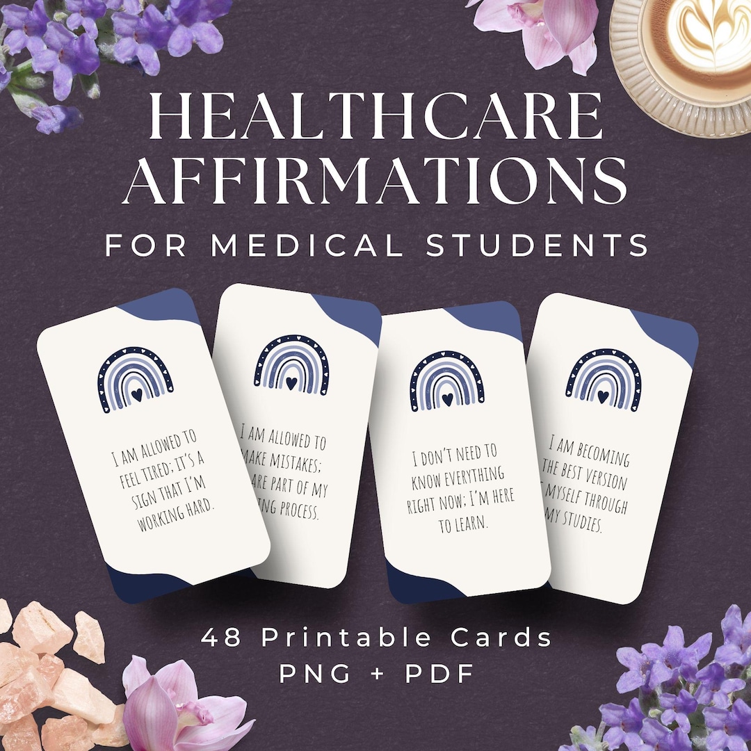 48 Affirmation Cards for Medical Students, INSTANT DOWNLOAD, Medical ...
