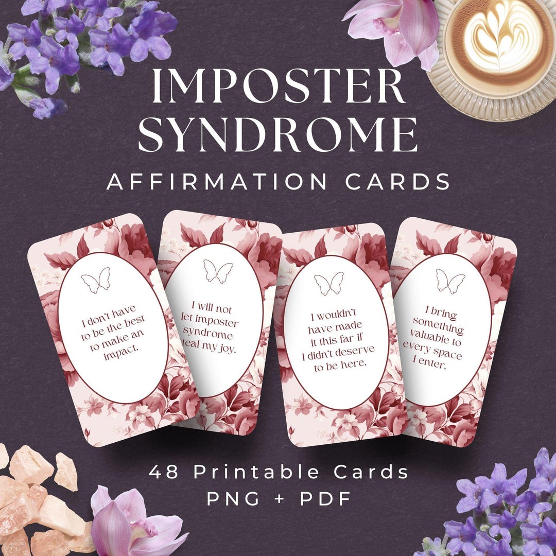 Imposter Syndrome Affirmation Cards, INSTANT DOWNLOAD, Motivational ...