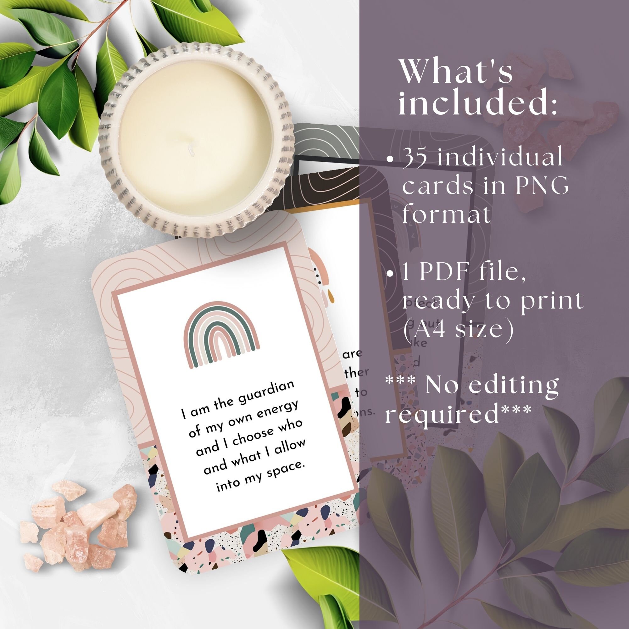 35 Boundary Affirmation Cards Instant Download 3 5 X 5 Boundary